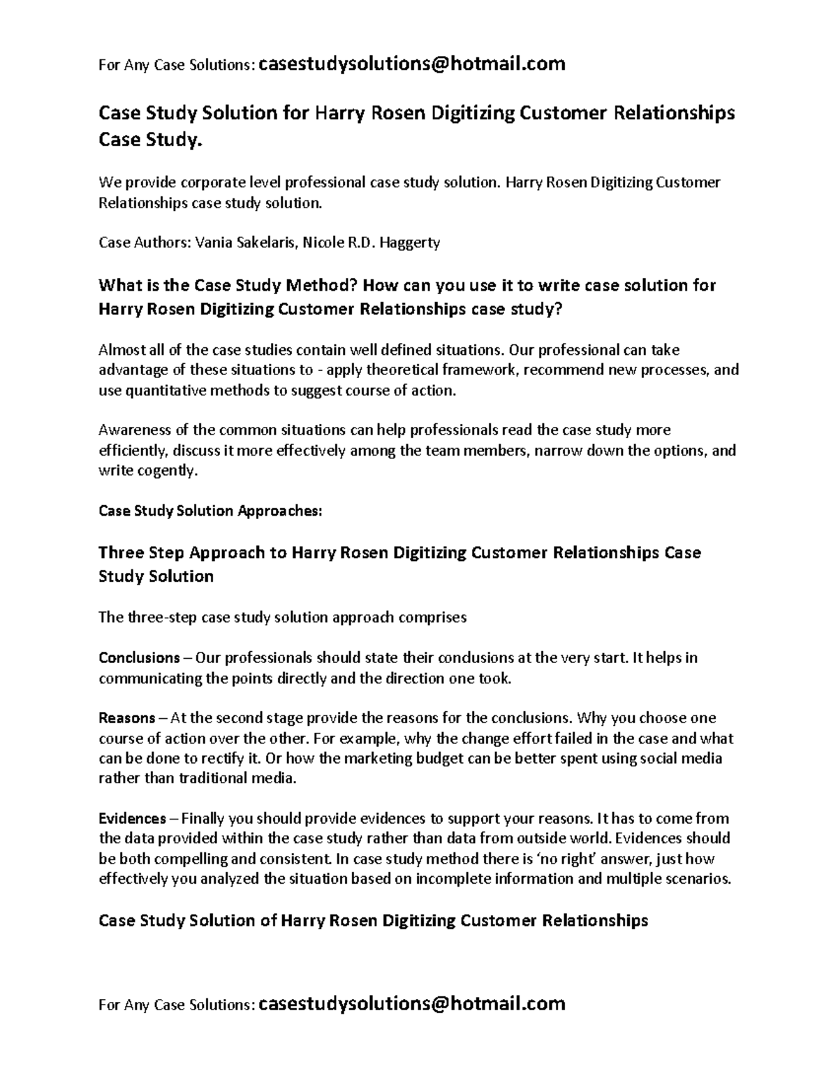 Harry Rosen Digitizing Customer Relationships Case Study Solution ...