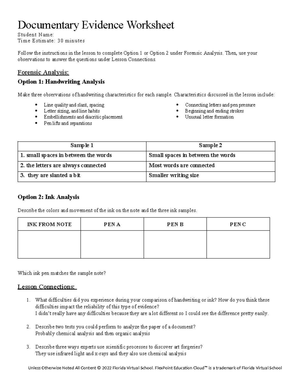 01 04 documentary evidence worksheet - Documentary Evidence Worksheet ...