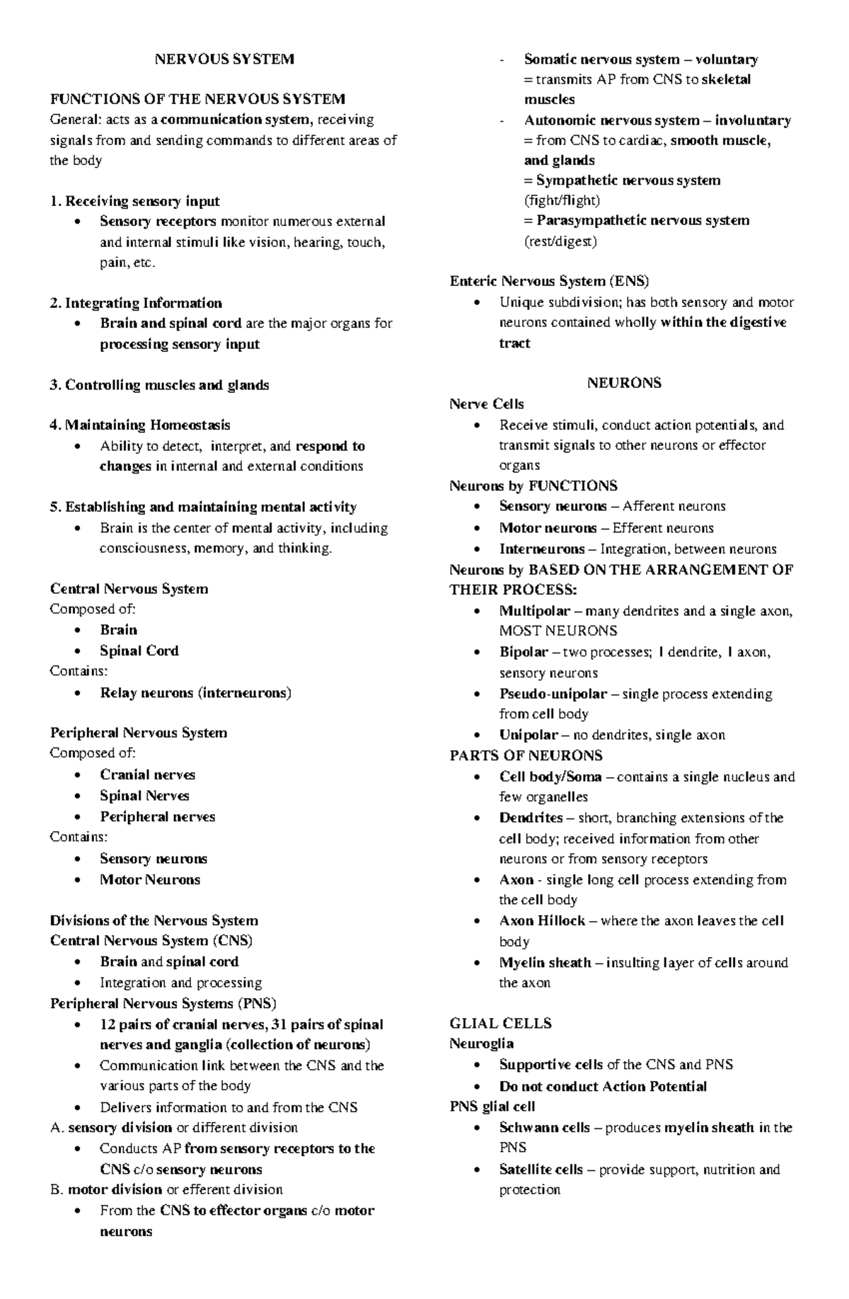 Nervous- System-ppt - NERVOUS SYSTEM FUNCTIONS OF THE NERVOUS SYSTEM ...