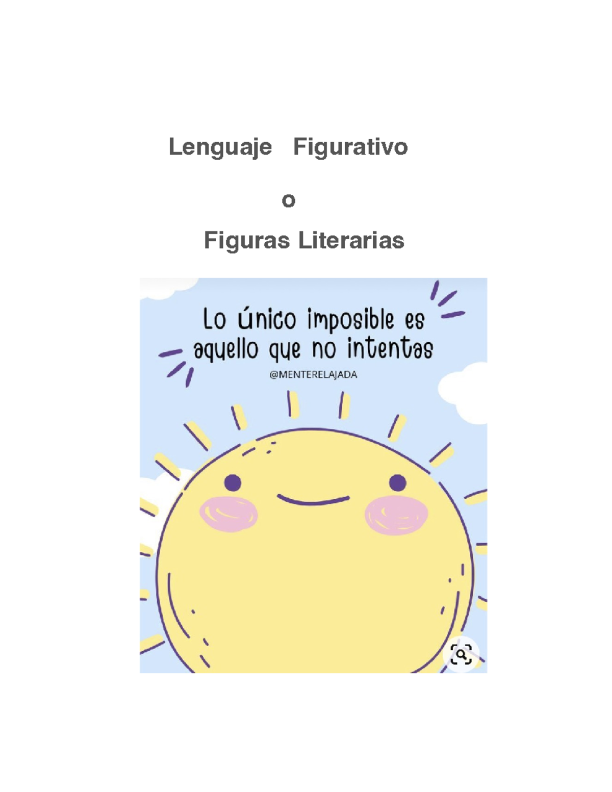 Figuras literarias o lenguaje figurativo - Lenguaje Figurativo Figuras ...