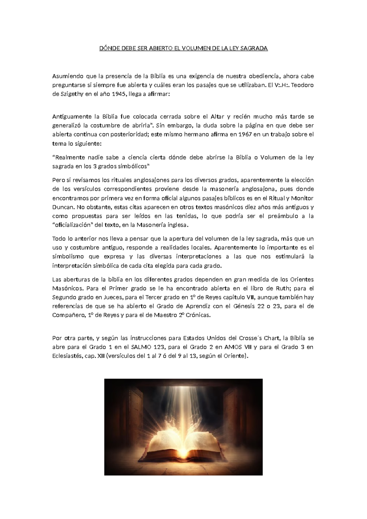 Dónde DEBE SER Abierto EL Volumen DE LA LEY Sagrada - DÓNDE DEBE SER ABIERTO EL VOLUMEN DE LA ...
