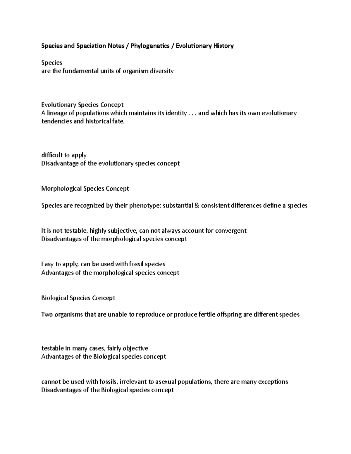 Species and Speciation: Phylogenetics: Evolutionary History - Species ...