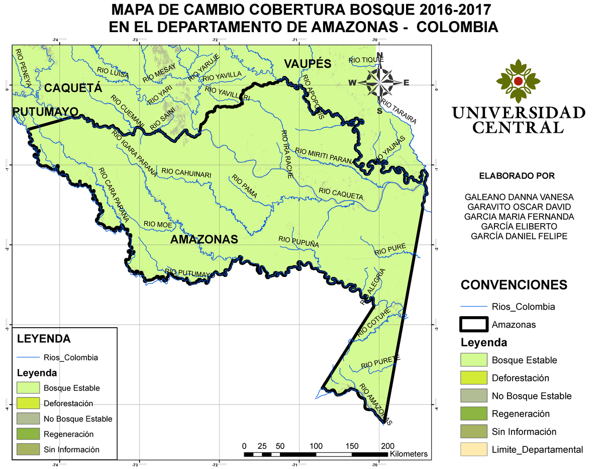 Mapa de cambio de cobertura en el departamento del Amazonas - RIO ...