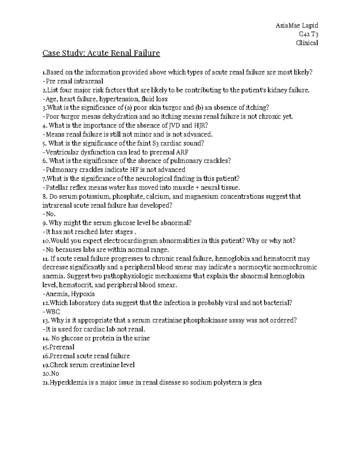 CS Acute Renal Failure - AsiaMae Lapid C42 T3 Clinical Case Study ...