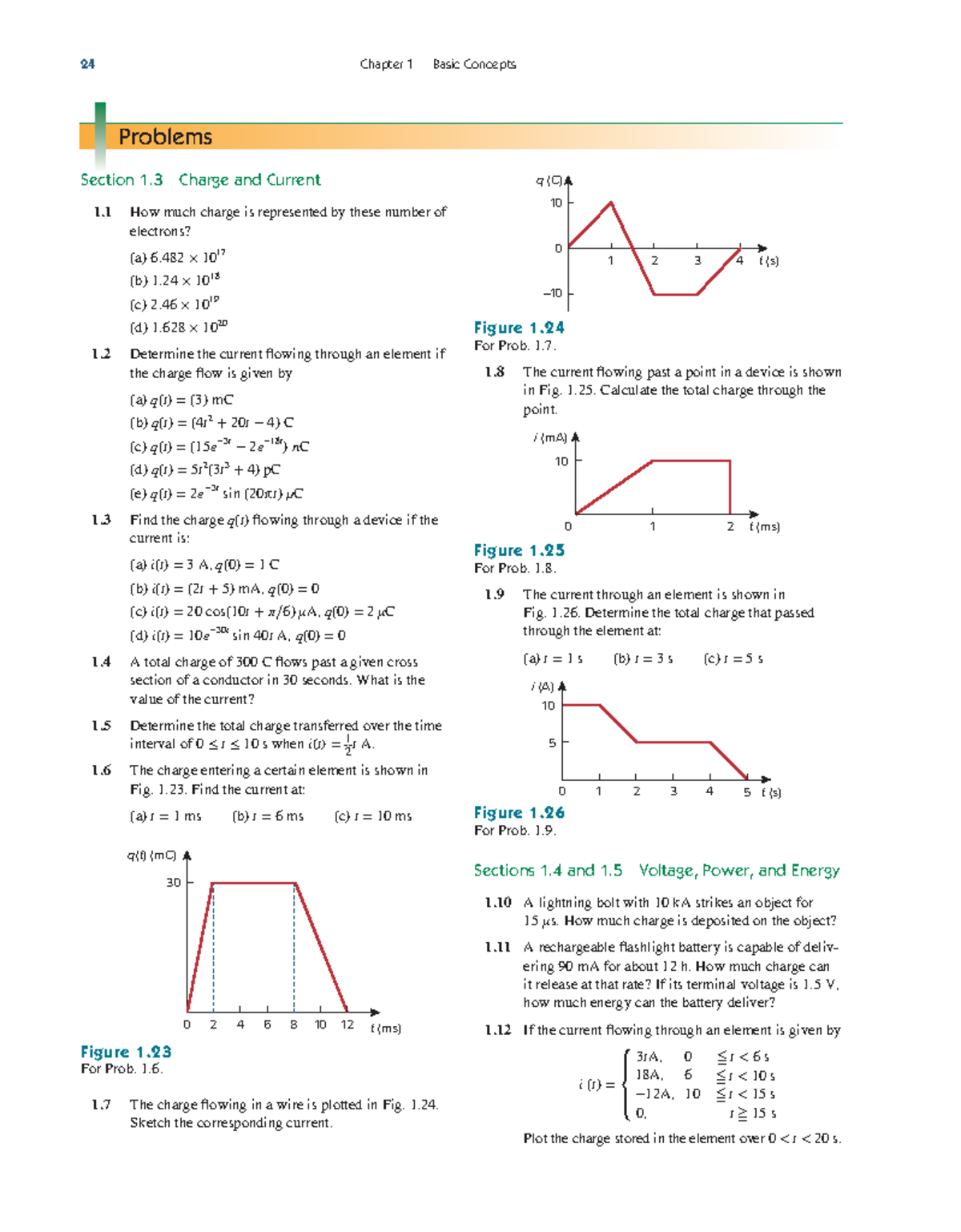 Chapter 1 - Practice material for the course ELEC 273 - 24 Chapter 1 Basic Concepts Problems ...