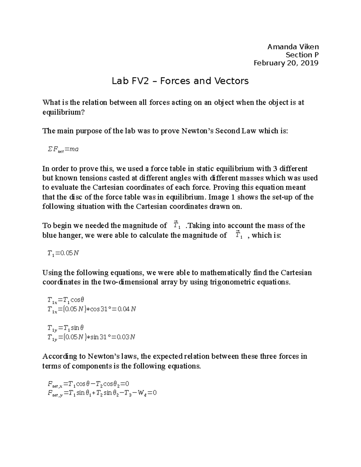 FV2 Post Lab - Post Lab write up to FV2 Lab - Amanda Viken Section P ...