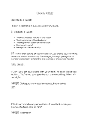 English work shop Module B - English workshop Module B: close study of ...