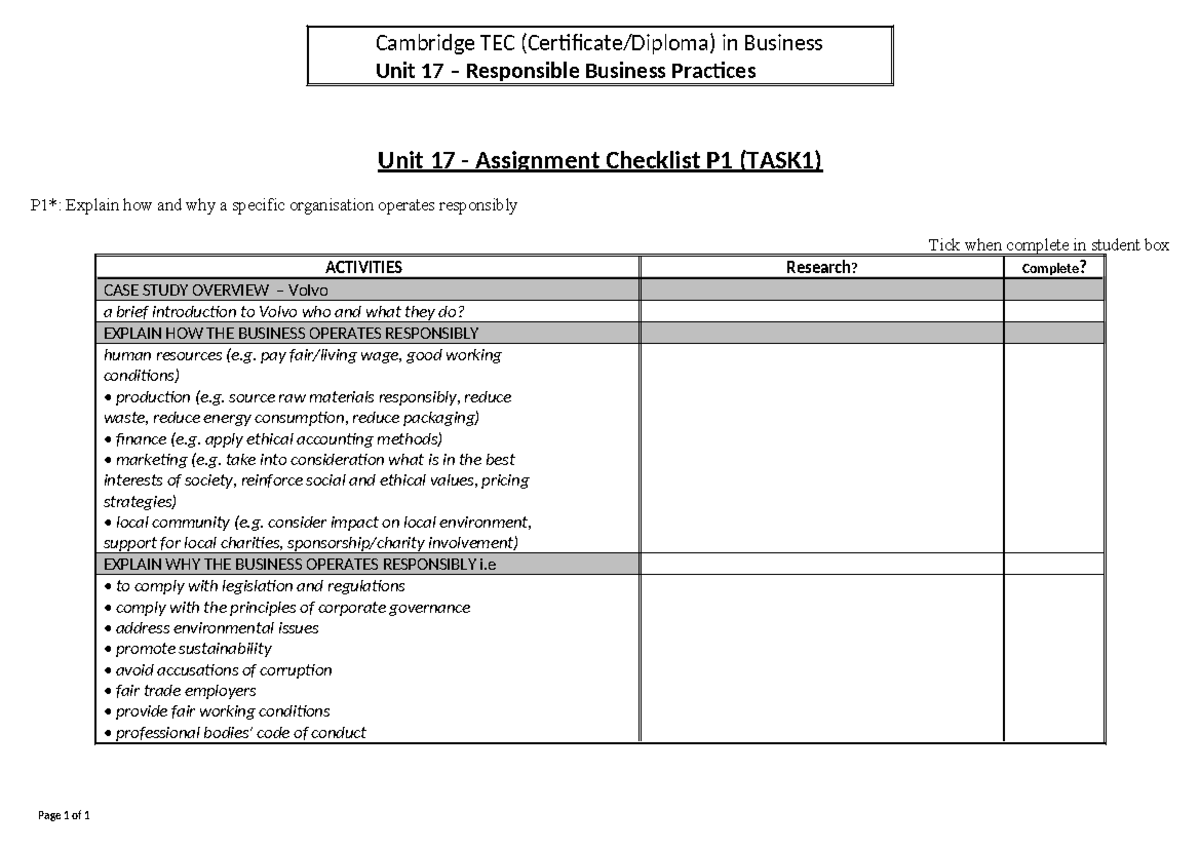 tirle the in the asd thas as - Unit 17 - Assignment Checklist P1 (TASK1 ...