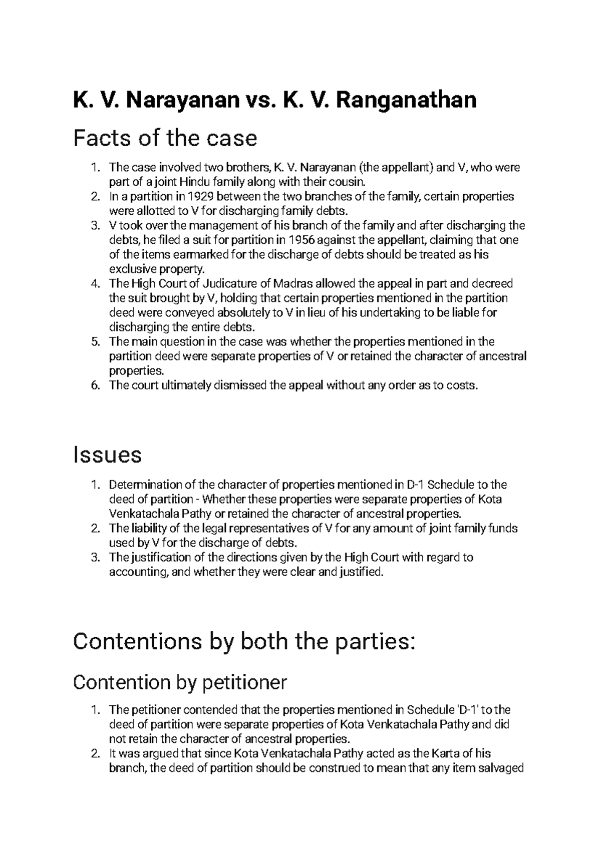 K. V. Narayanan vs. K. V. Ranganathan - K. V. Narayanan vs. K. V ...