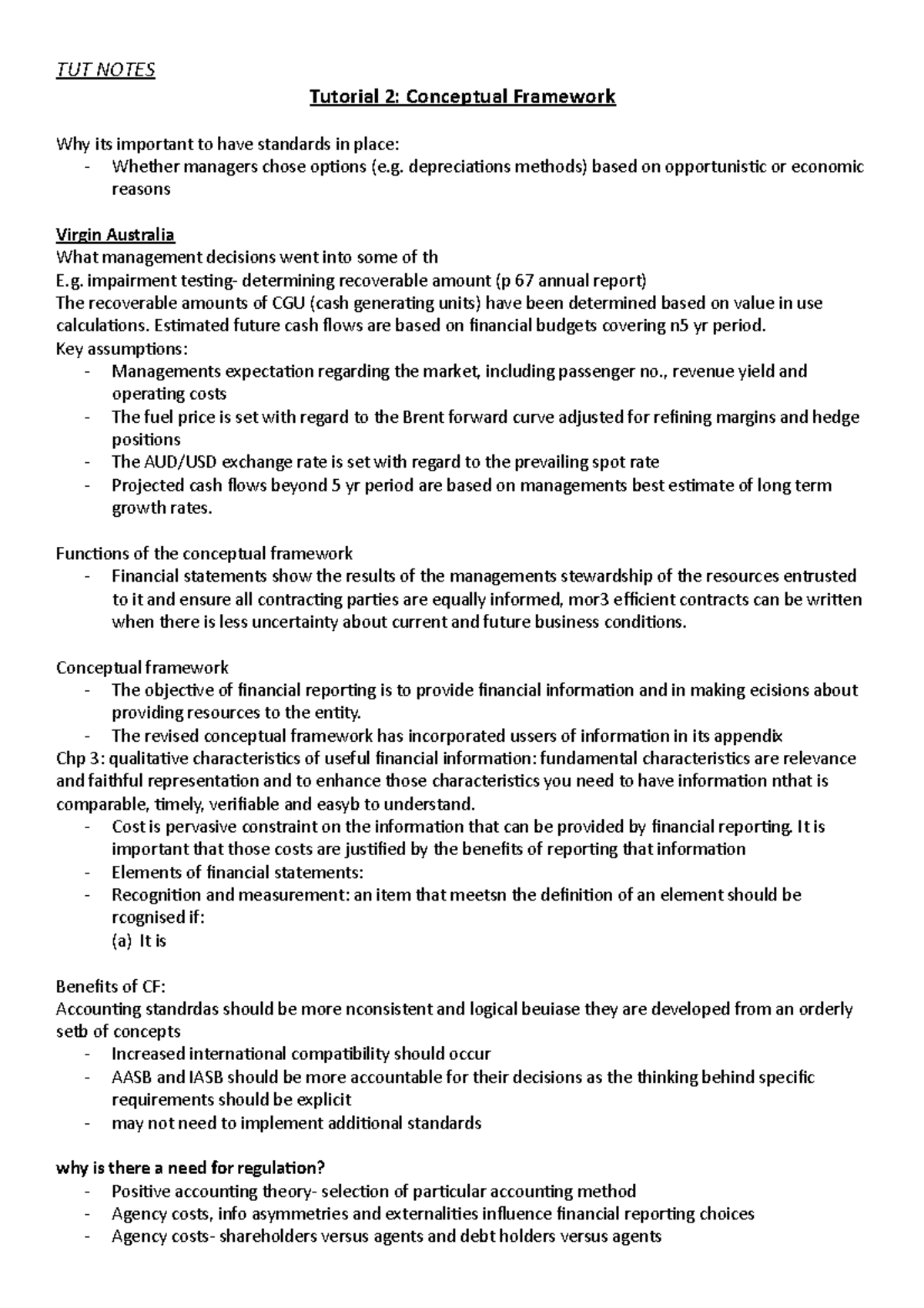Asr Tut Notes Tut Notes Tutorial 2 Conceptual Framework Why Its