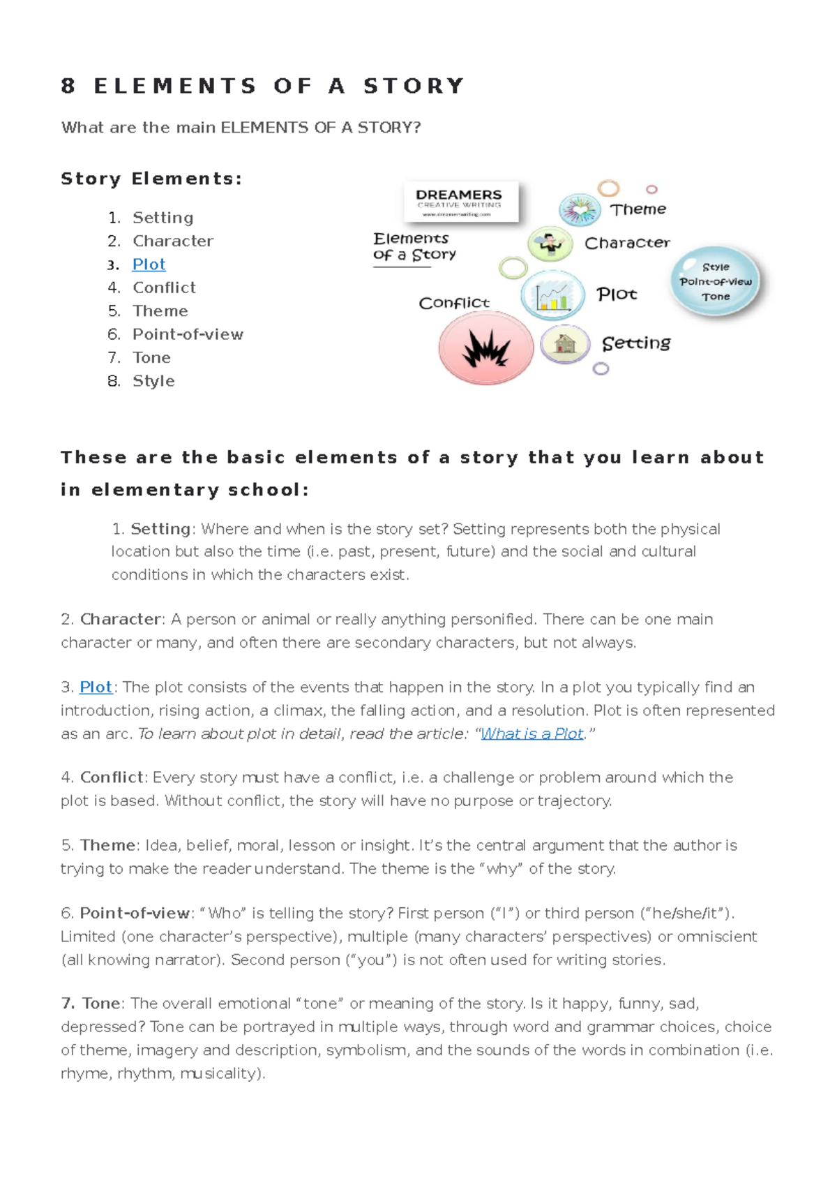 8 Elements OF A Story - asdfgjkl;mnbvcxzawertyuikl,mnbf - 8 E L E M E N ...