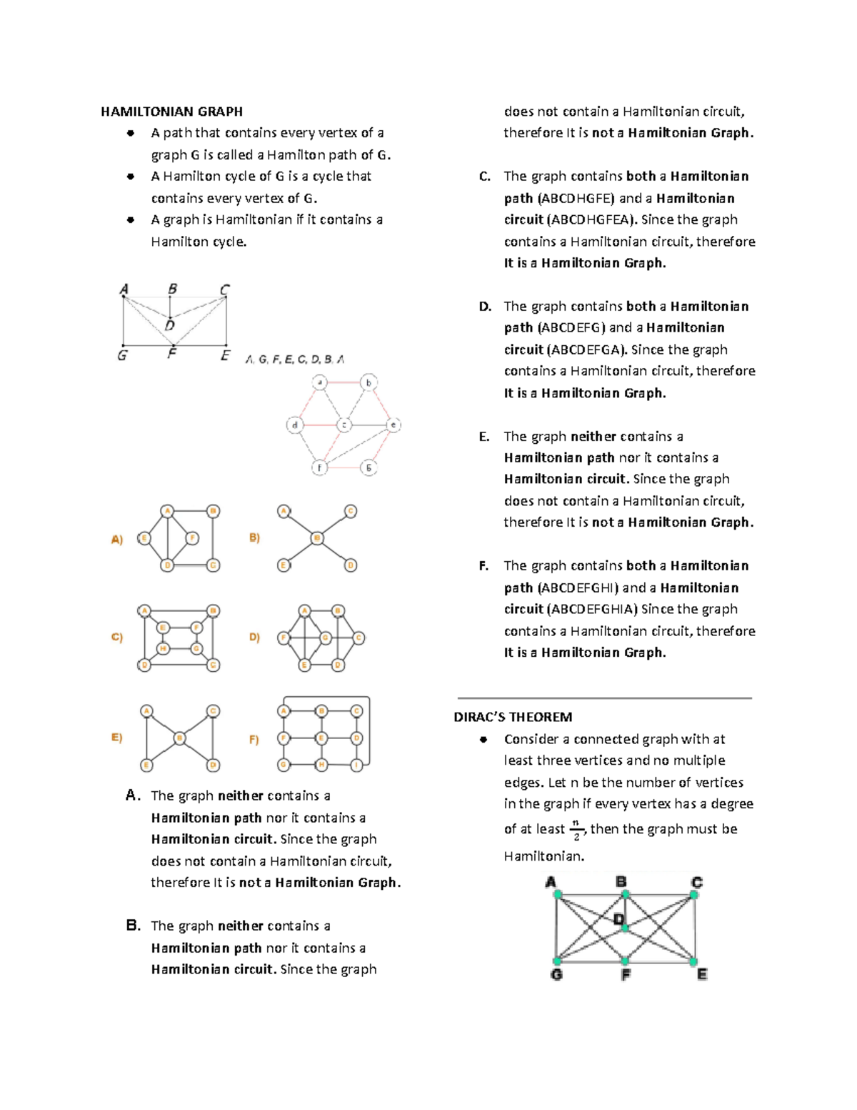 Hamiltonian-Graph - wertyuio - HAMILTONIAN GRAPH A path that contains ...