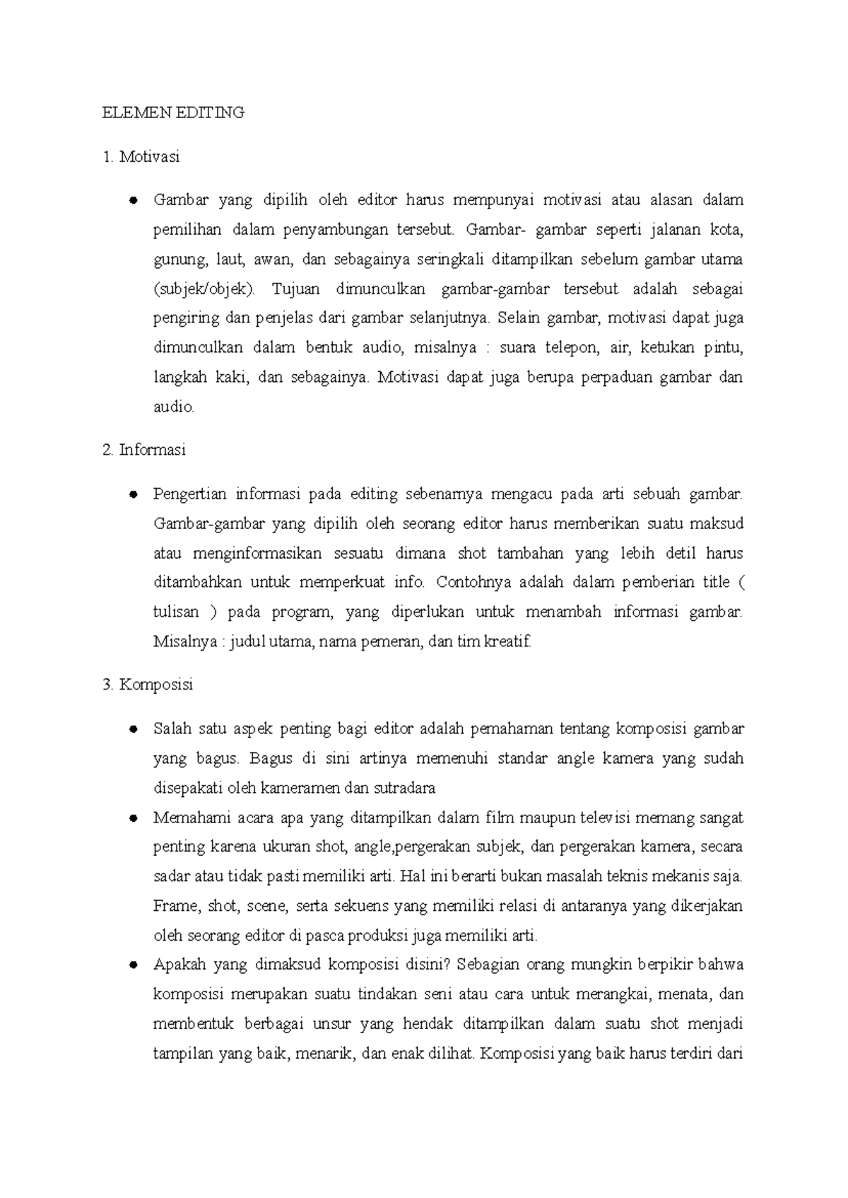 Elemen editing catatan - ELEMEN EDITING Motivasi Gambar yang dipilih ...