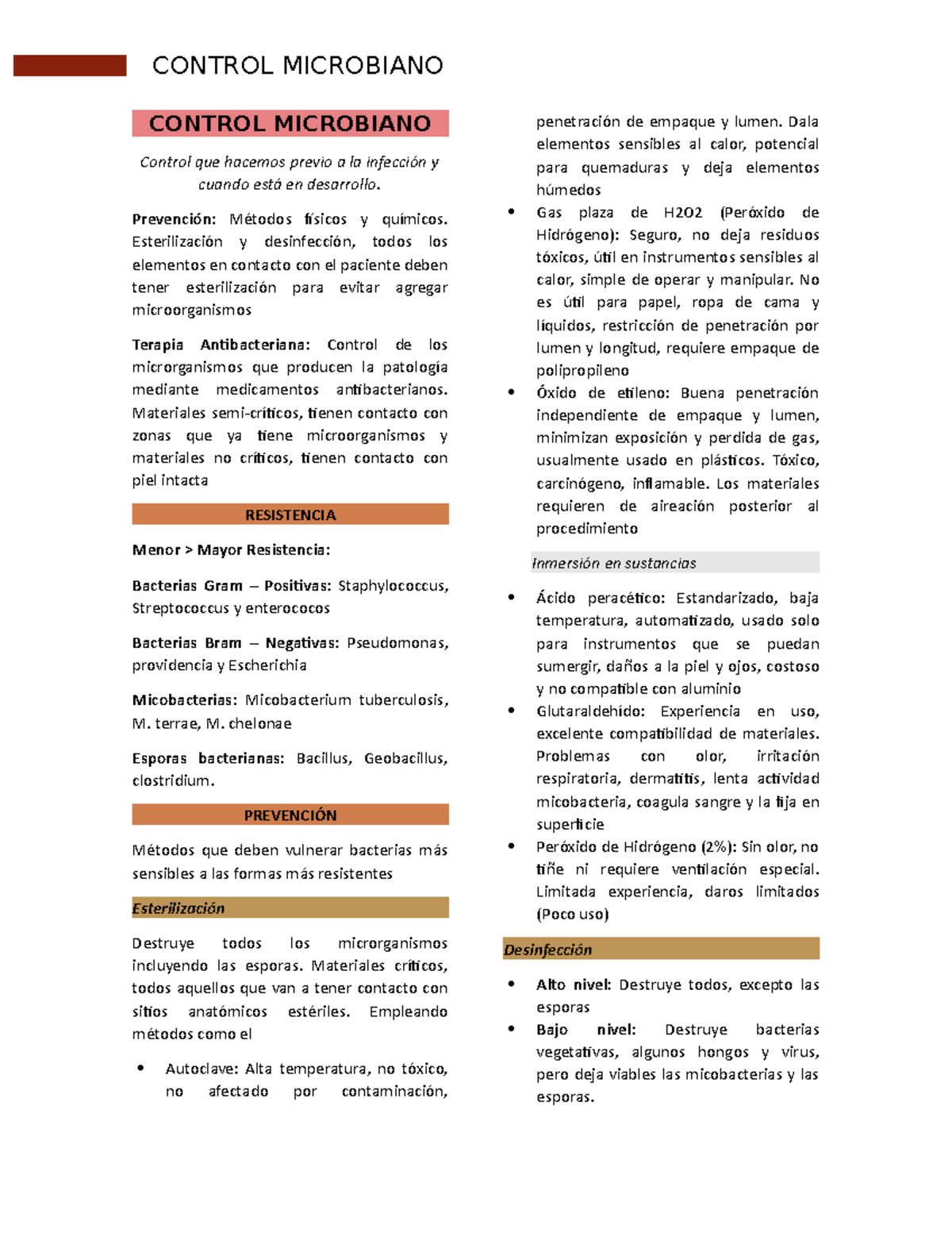 4. Control Microbiano - apuntes - CONTROL MICROBIANO Control que ...