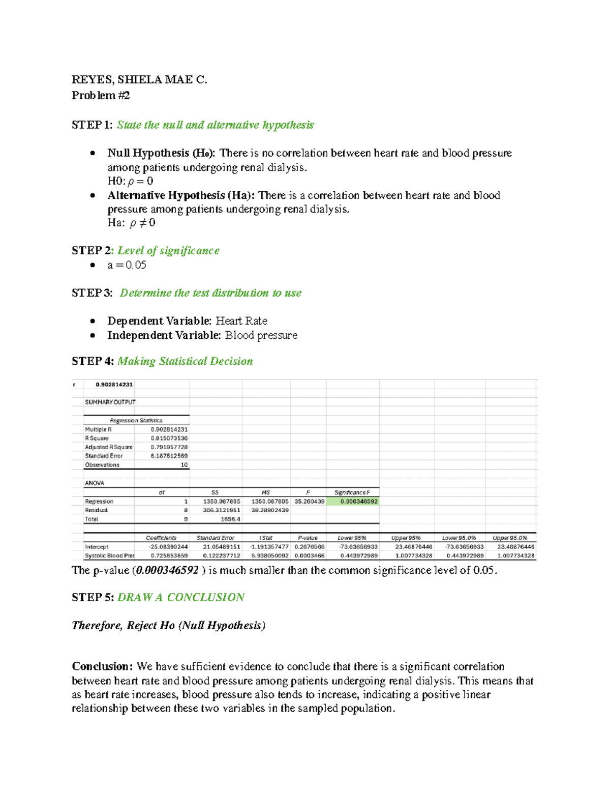Reyes Problem#2 - dbffhfhfhffhh - REYES, SHIELA MAE C. Problem # STEP 1 ...