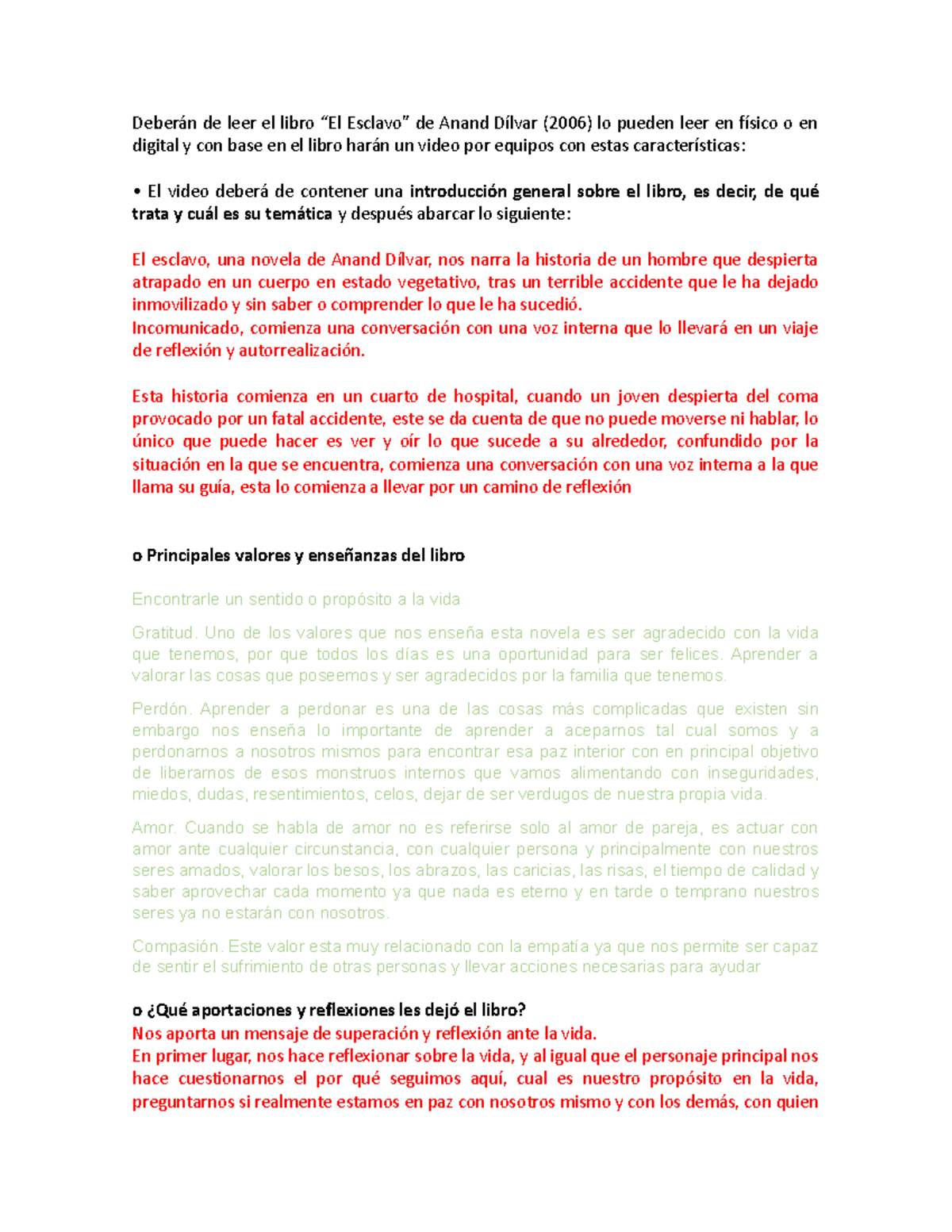El esclavo 3 - ensayo - Deberán de leer el libro “El Esclavo” de Anand ...