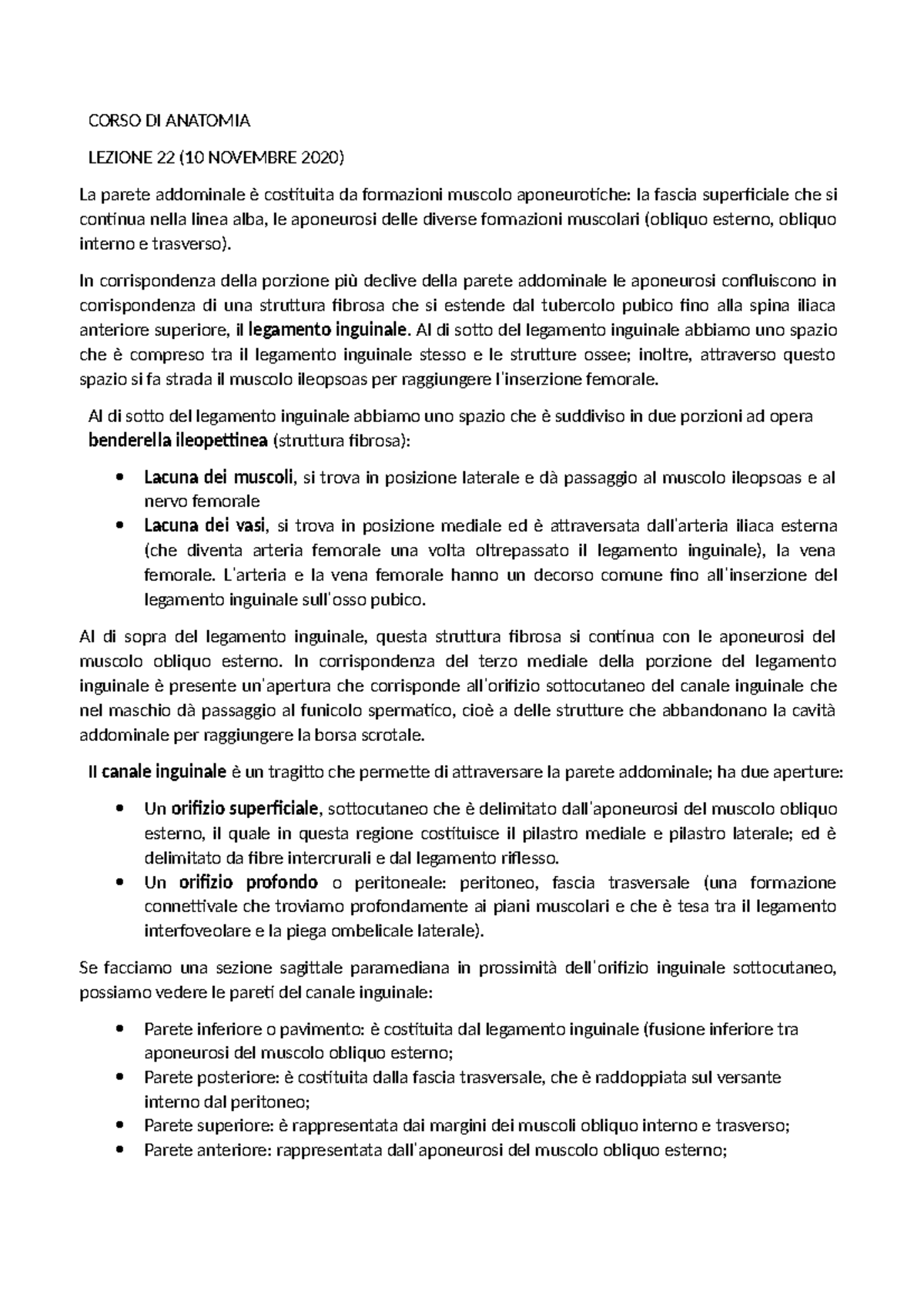 Canale inguinale - CORSO DI ANATOMIA LEZIONE 22 (10 NOVEMBRE 2020) La ...