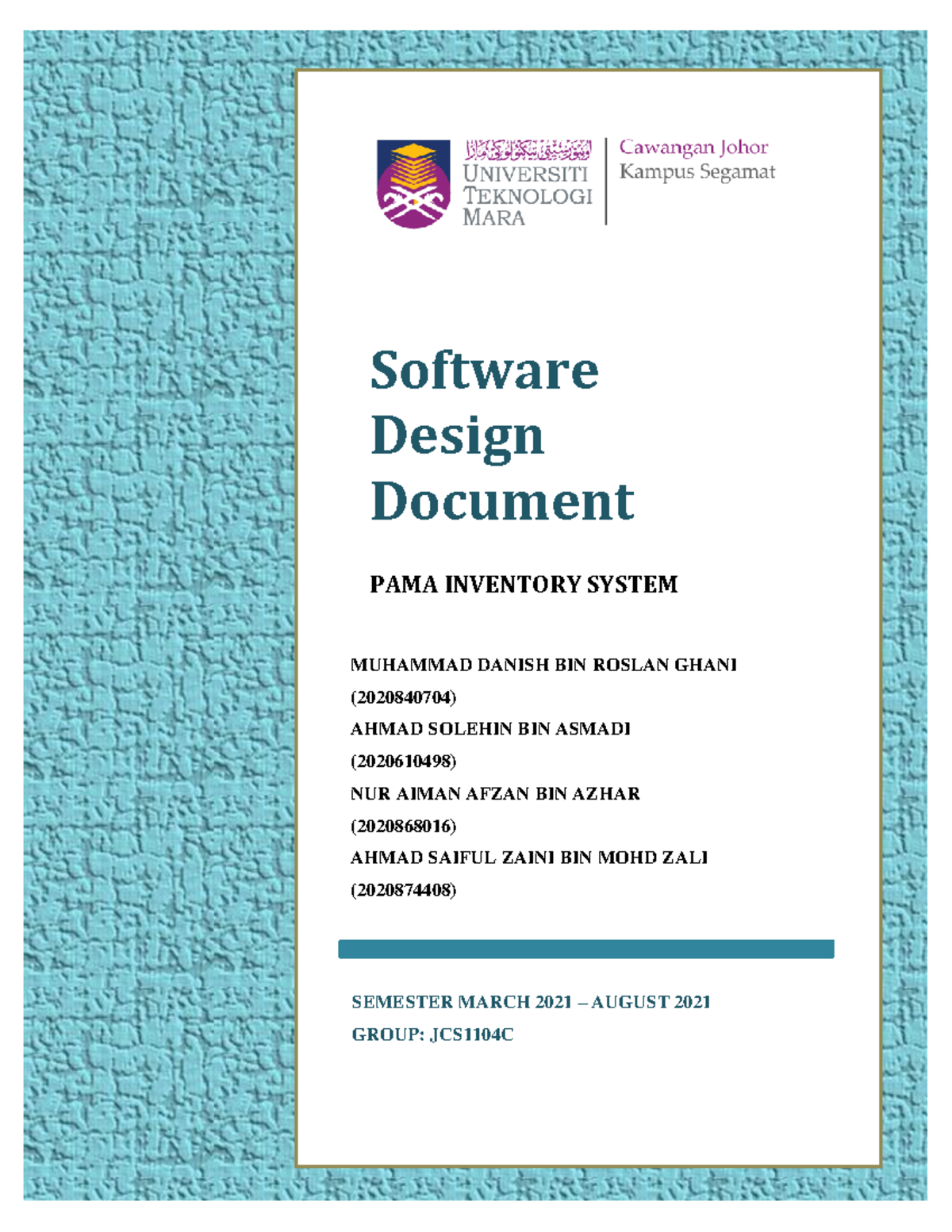 SDD Report PAMA Inventory System (Latest Append) - Software Design ...