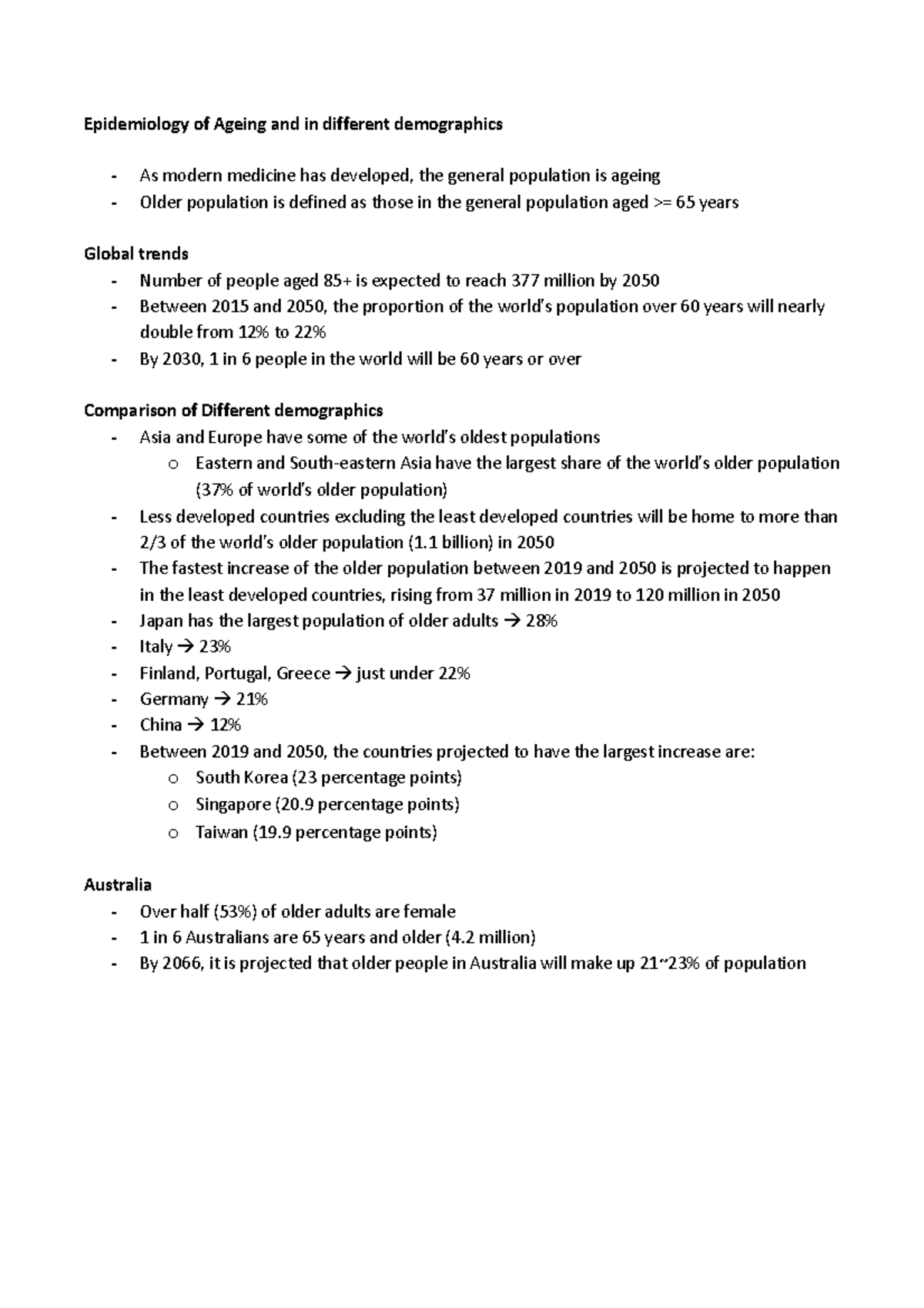 Epid of Aging - Epidemiology summary - Epidemiology of Ageing and in ...