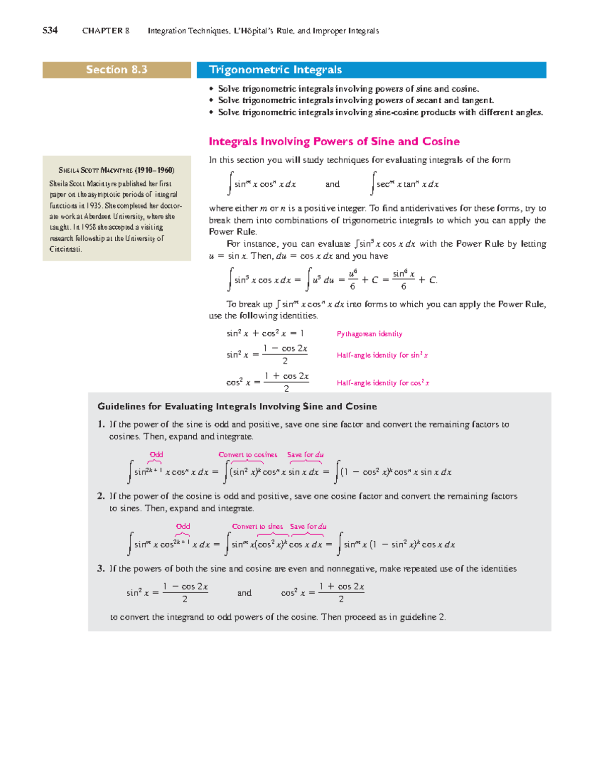 8 - 534 CHAPTER 8 Integration Techniques, Rule, and Improper Integrals ...