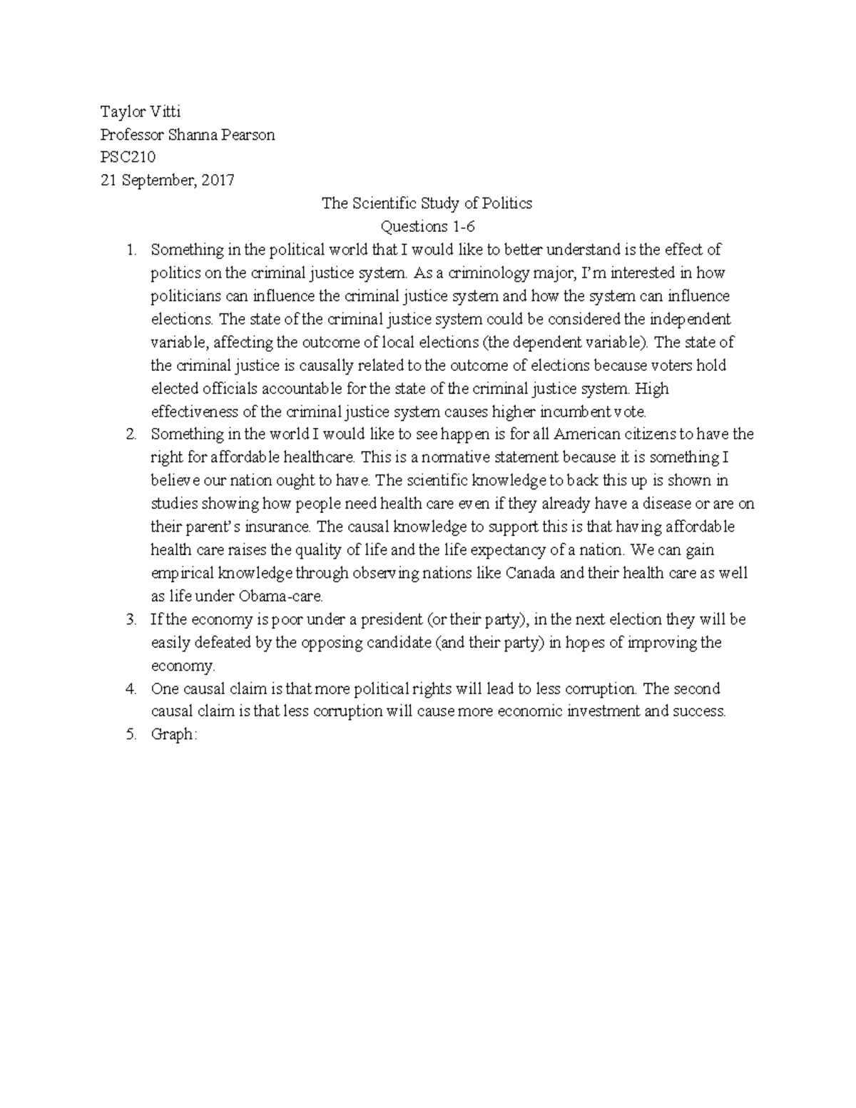 Article Review Journal 5 - Taylor Vitti Professor Shanna Pearson PSC210 ...