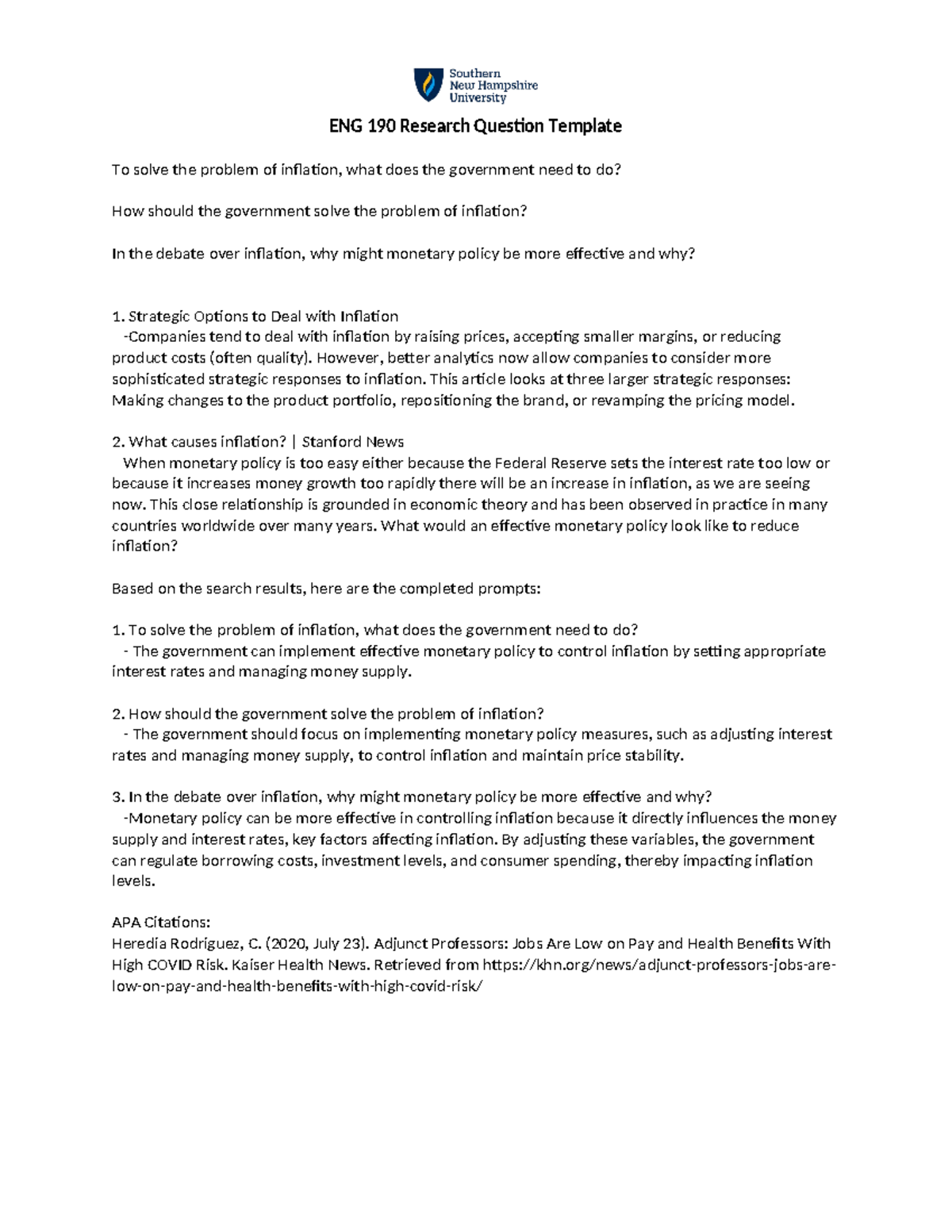 Eng 190 Research Question Template Eng 190 Research Question Template