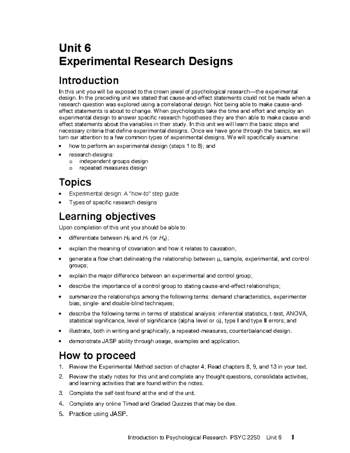 Unit6 tom 2022 Fall - Unit 6 - Introduction to Psychological Research ...
