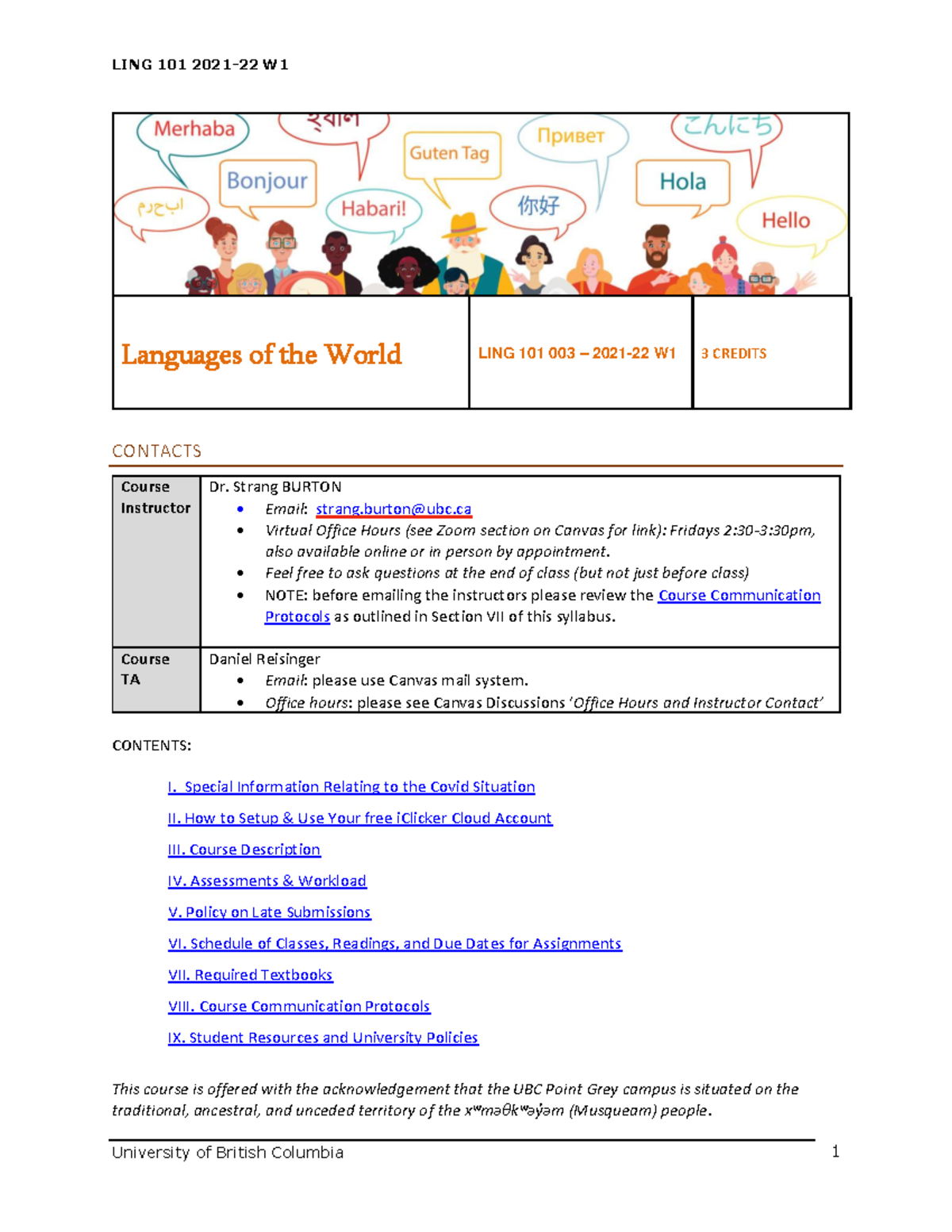 LING-101-Syllabus-2021-22-W1 SEP-7-B - Languages of the World LING 101 ...
