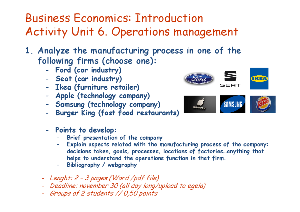 Activity Unit 6 - Activy unit 6 - Business Economics ...