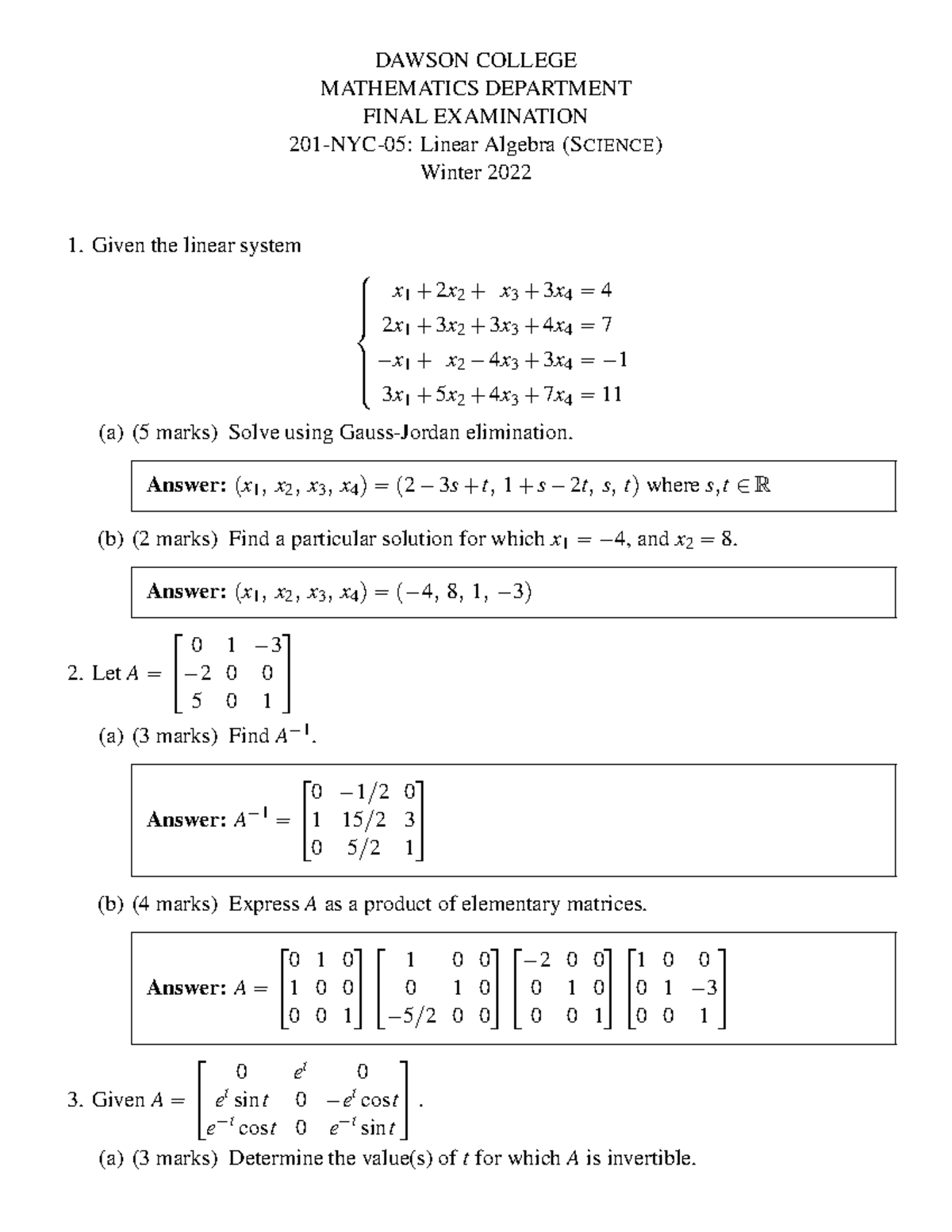 201 NYC 05 winter 2022 - Past finals from Dawson college, 201 NYC ...