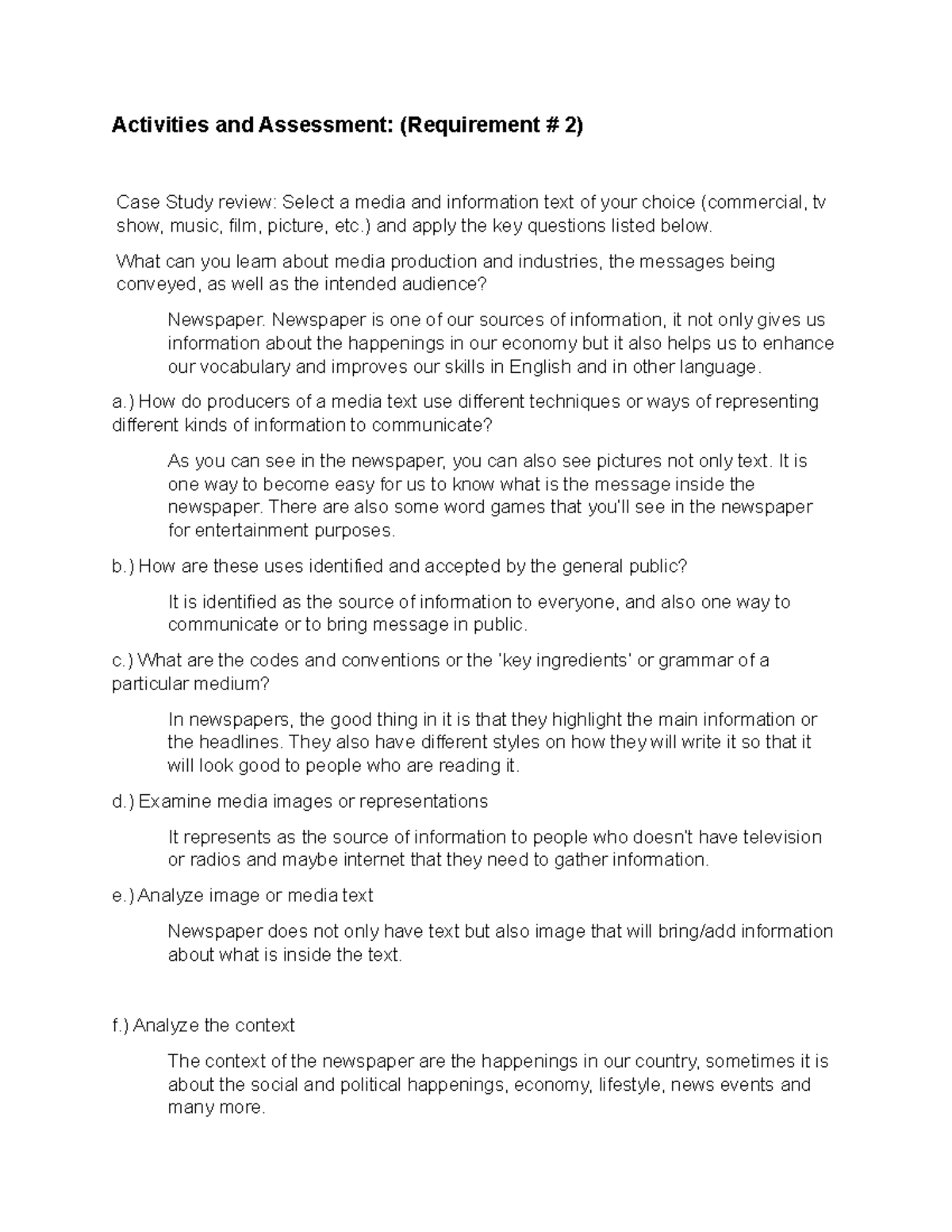 Mil case study - about types of media - Activities and Assessment ...