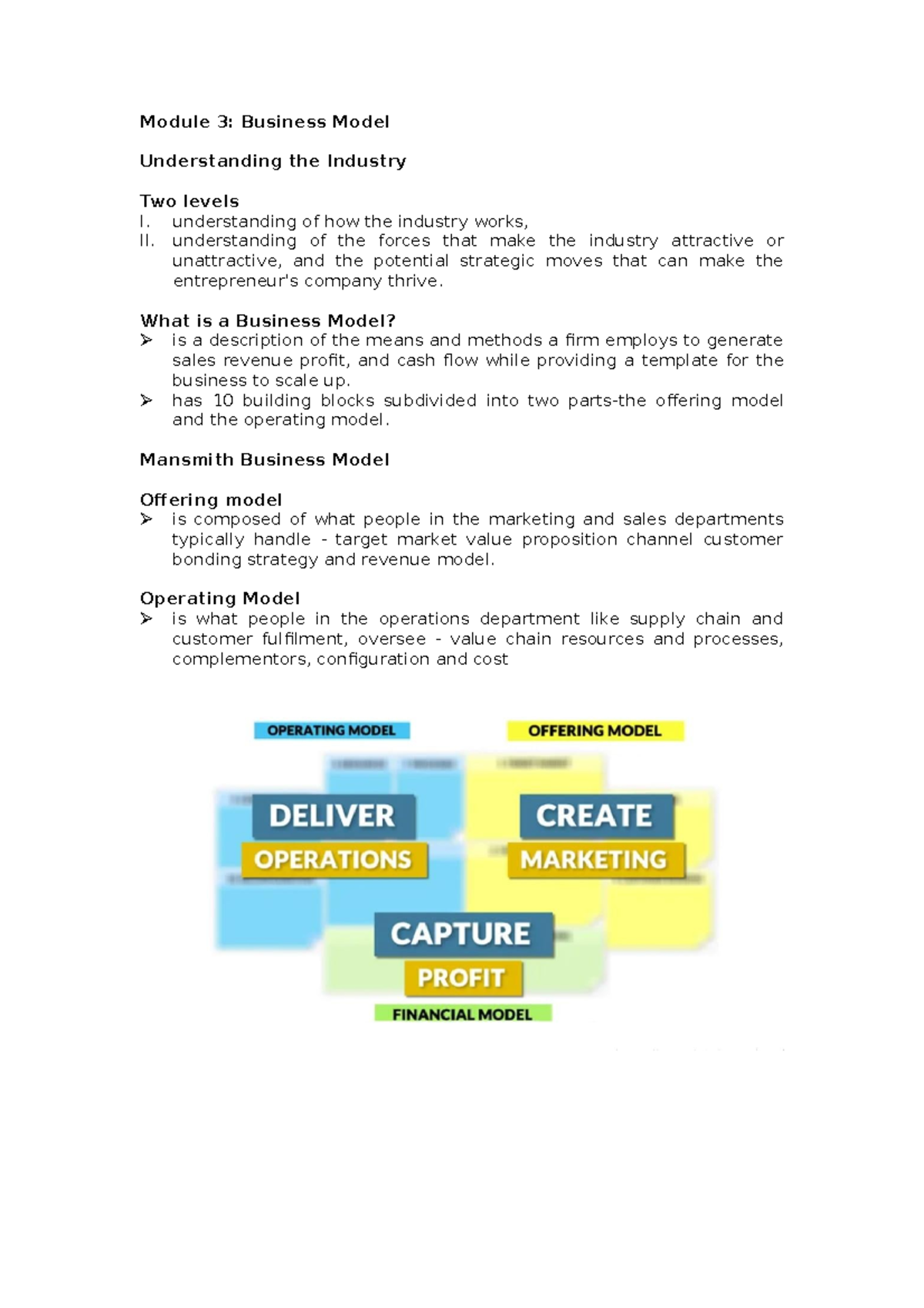 Business Model - Module 3: Business Model Understanding the Industry ...