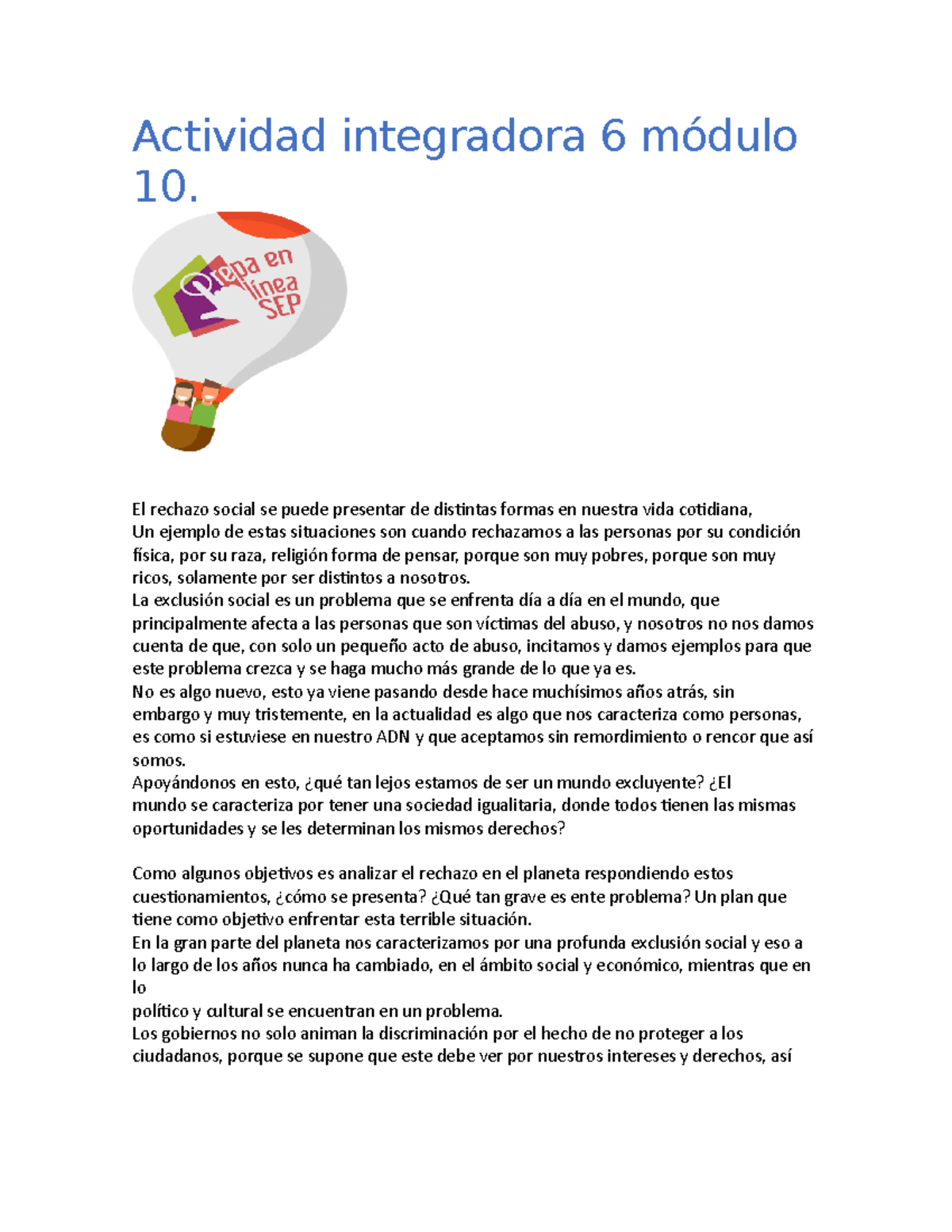  M10S3AI6 Actividad Integradora 6 Semana 3 Modulo 10 Actividad