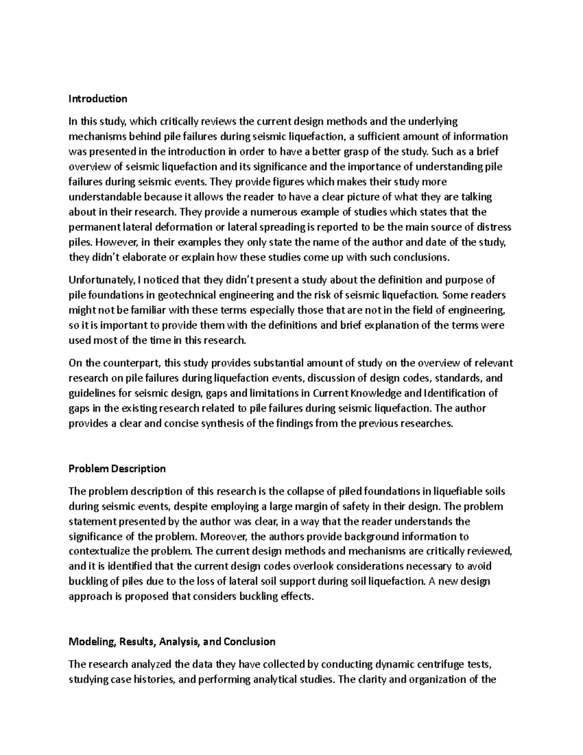 Critique paper - (Geo) - Introduction In this study, which critically ...