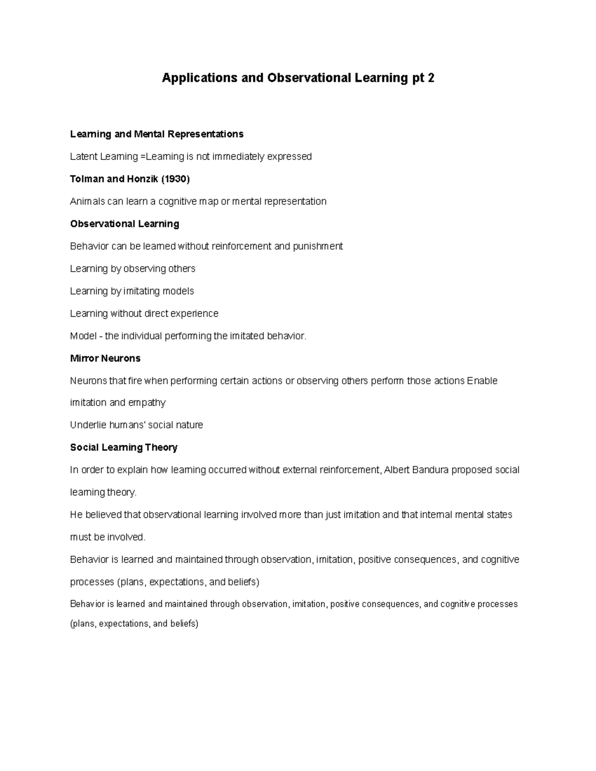 Applications and Observational Learning pt 2 - Mirror Neurons Neurons ...