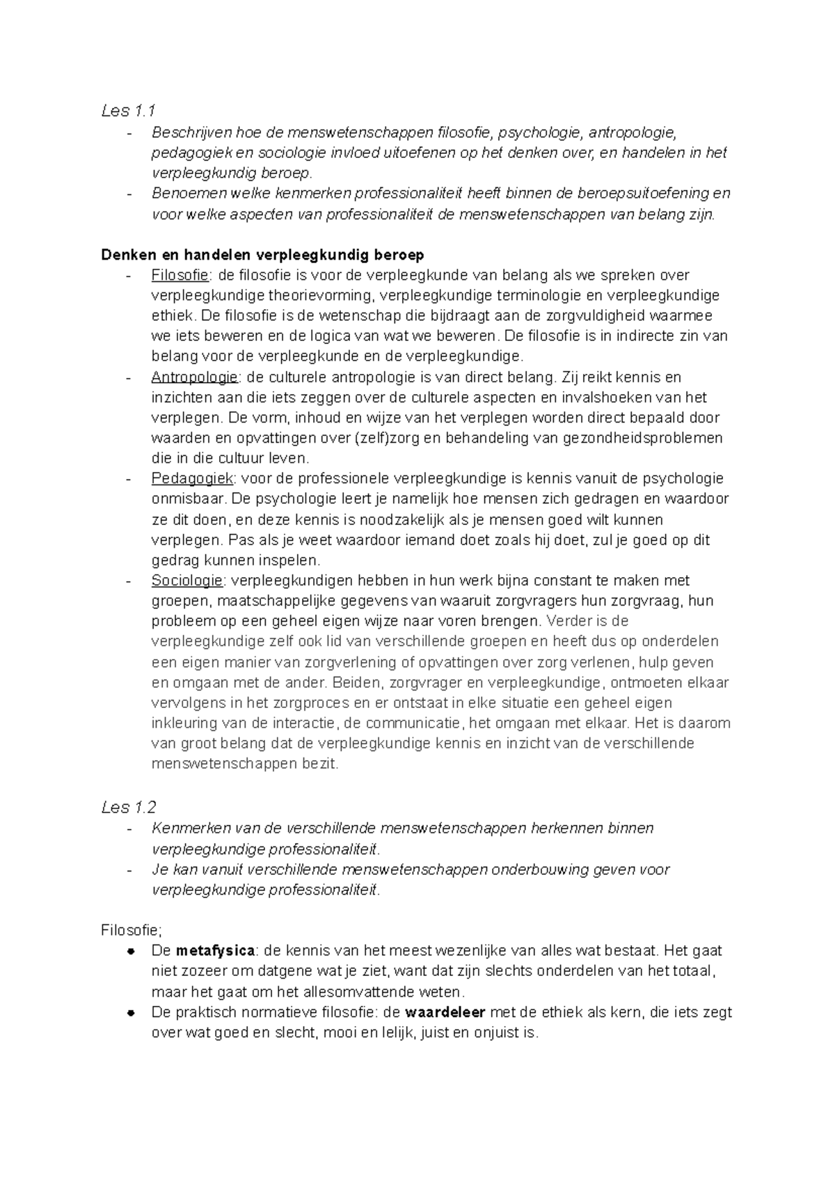 Gedragsleer - Aantekeningen - Les 1. - Beschrijven hoe de ...