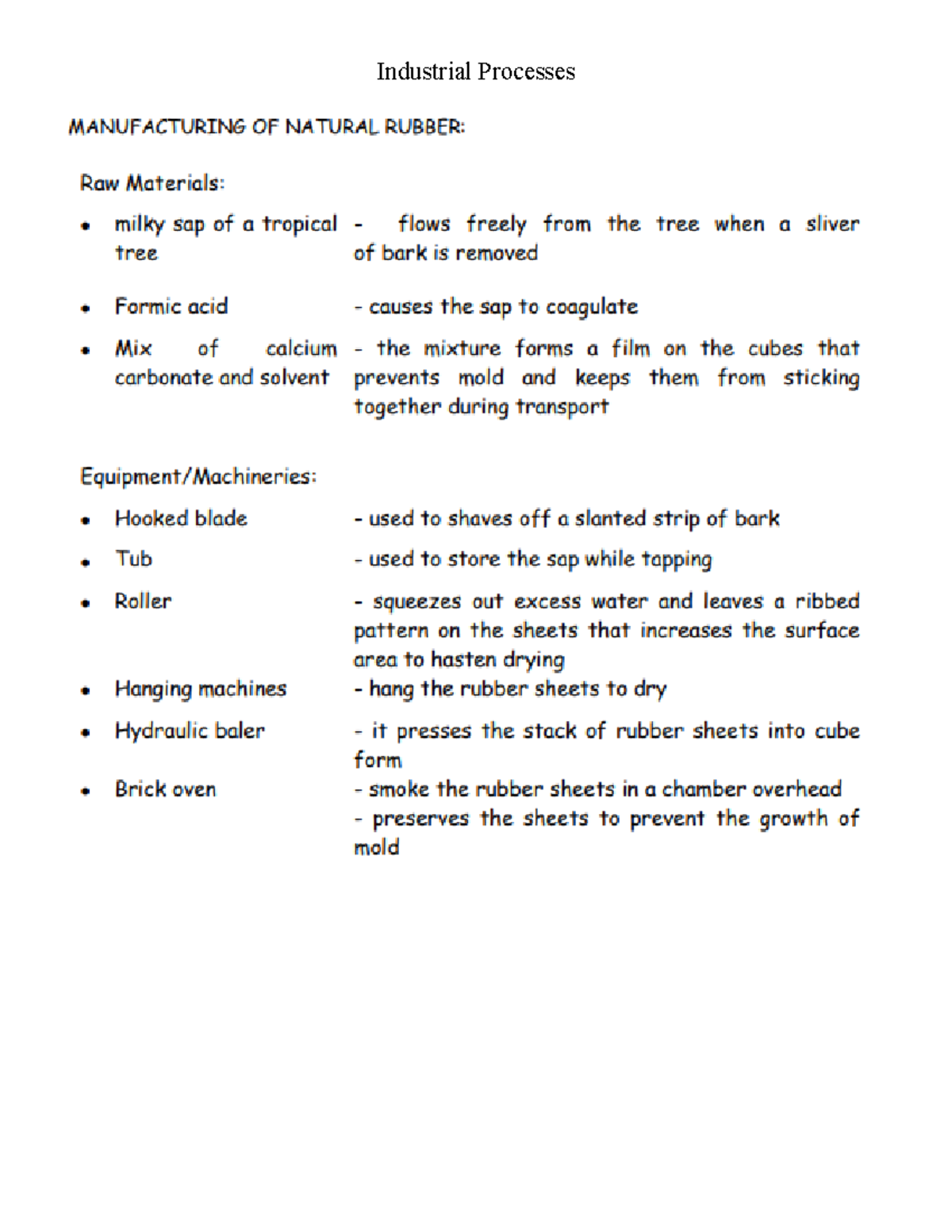 Manufacturing of Natural Rubber - Mechanical Engineering - Industrial ...