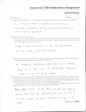 Experiment 9 A Volumetric Analysis Pre-laboratory Assignment - CHEM 005 ...