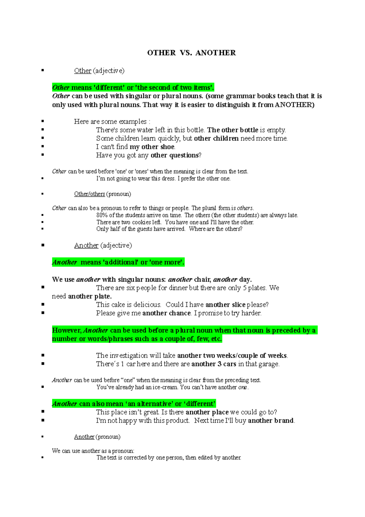 Other VS. Another learning the difference between them - OTHER VS ...