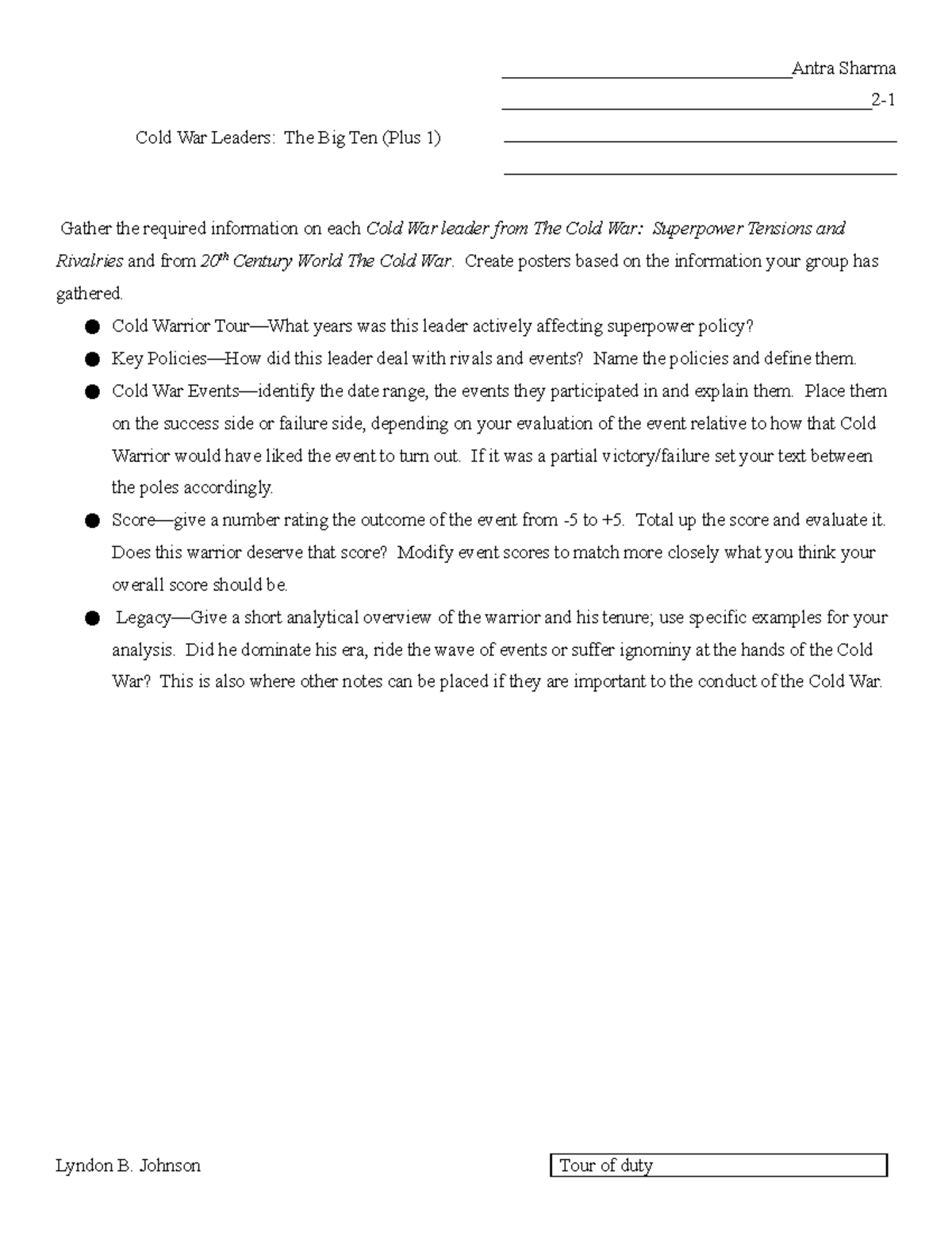 Cold War Leaders Big Ten ...