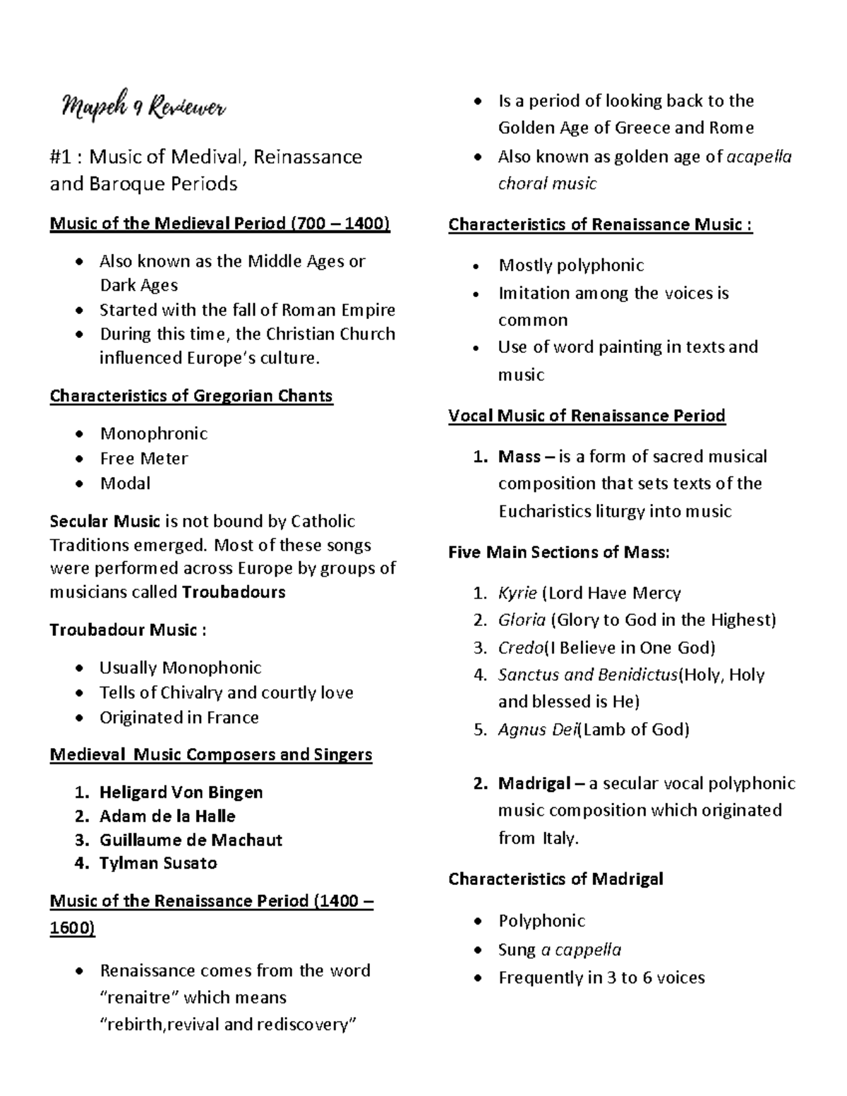 Grade 9 Mapeh Music Quarter 1 Module 1 Youtube Riset