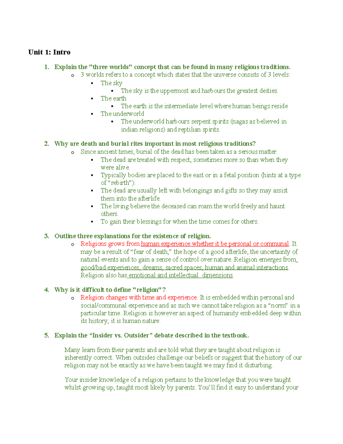 Unit 1 Notes - practice material for quiz and cheat sheet - Unit 1 ...
