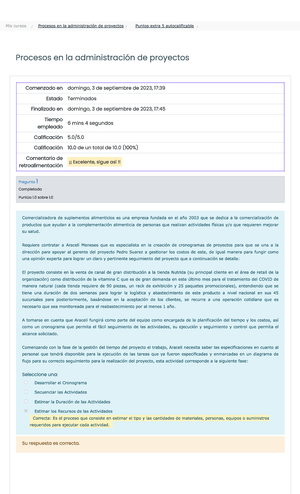 Autocalificable 1 MTAP - Métodos y técnicas para la administración de proyectos - Studocu