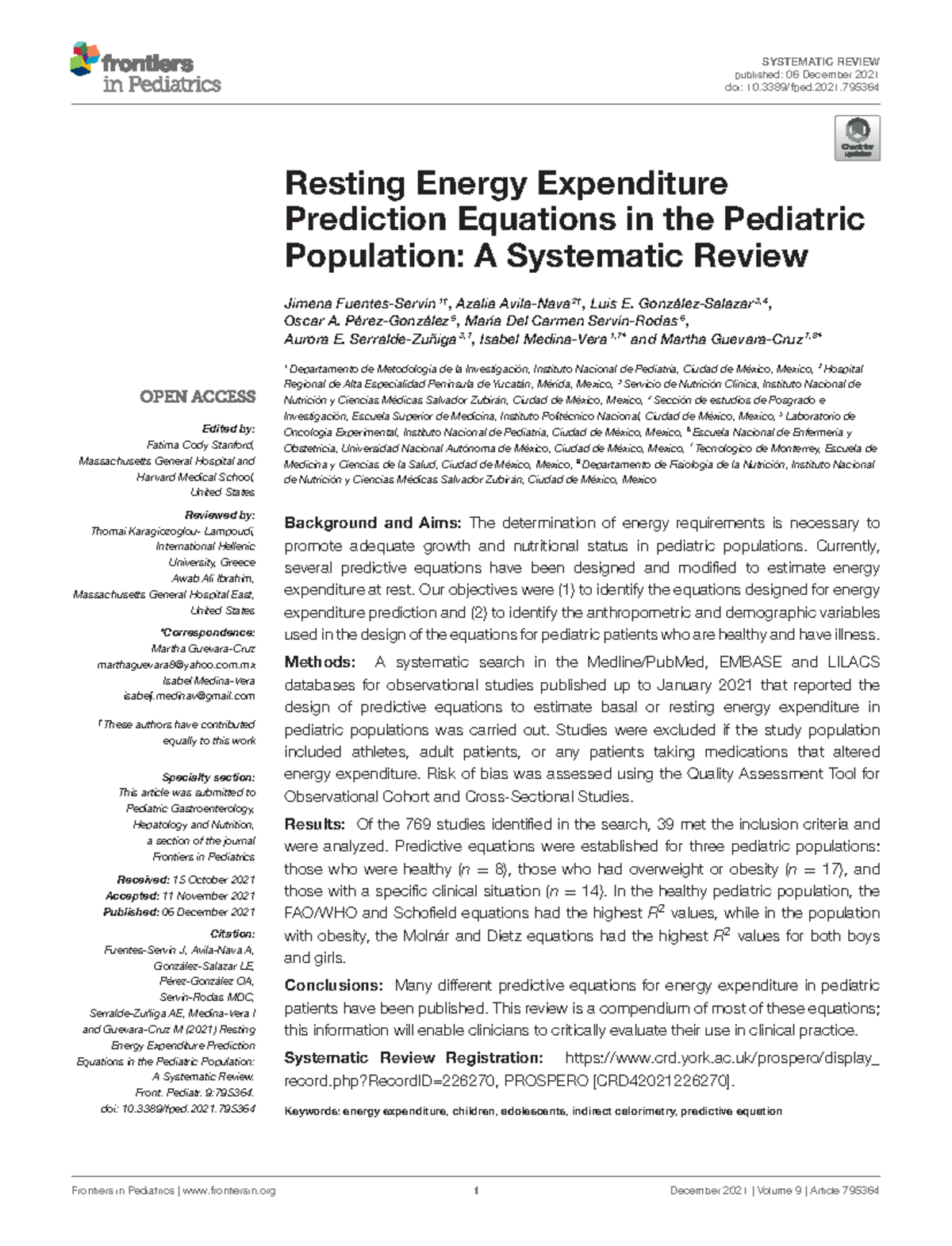 Fuentes-Servin 2021 - REE Equations Systematic Review - SYSTEMATIC ...