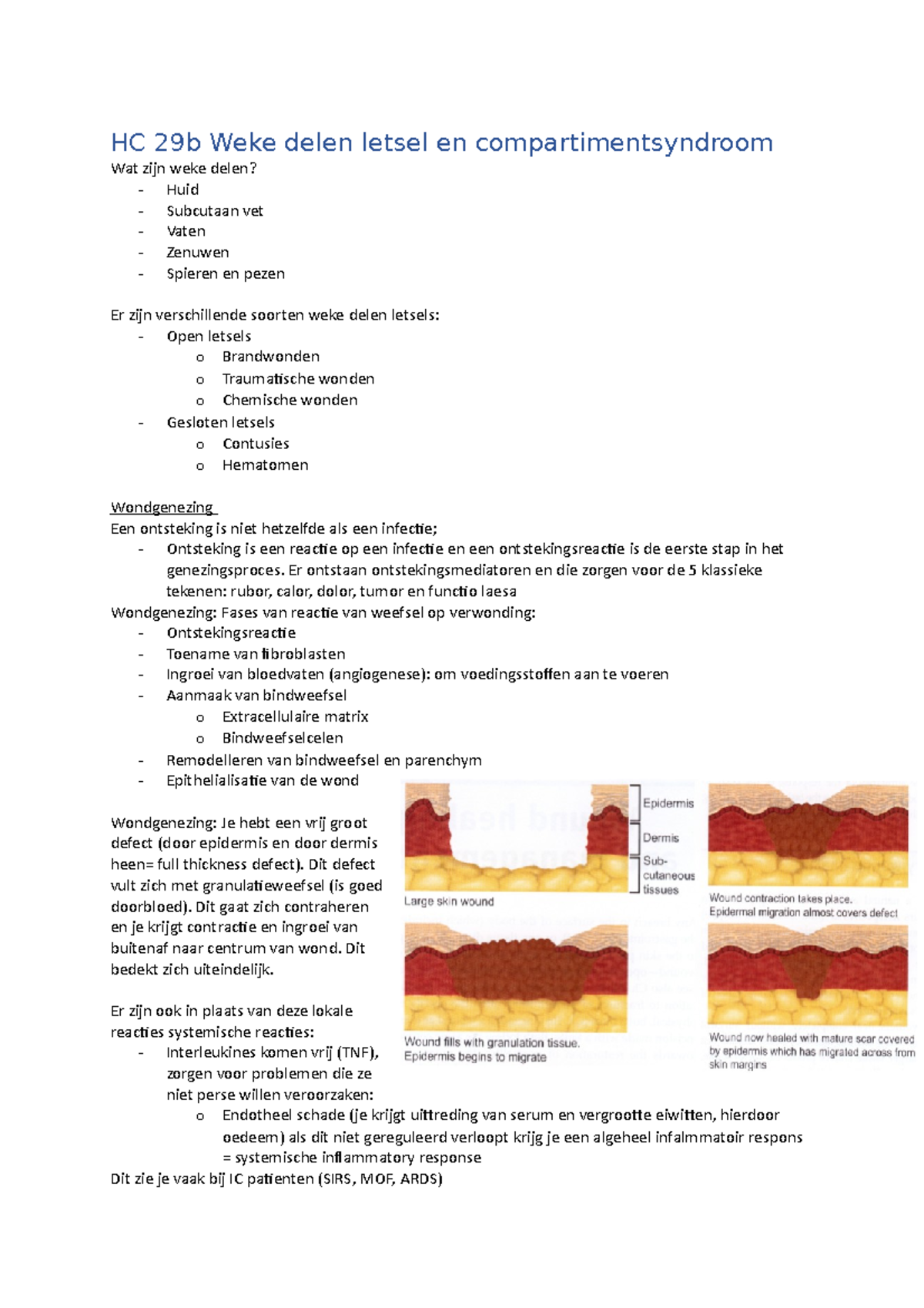 HC 29b Weke delen letsel en compartimentsyndroom - Er ontstaan ...