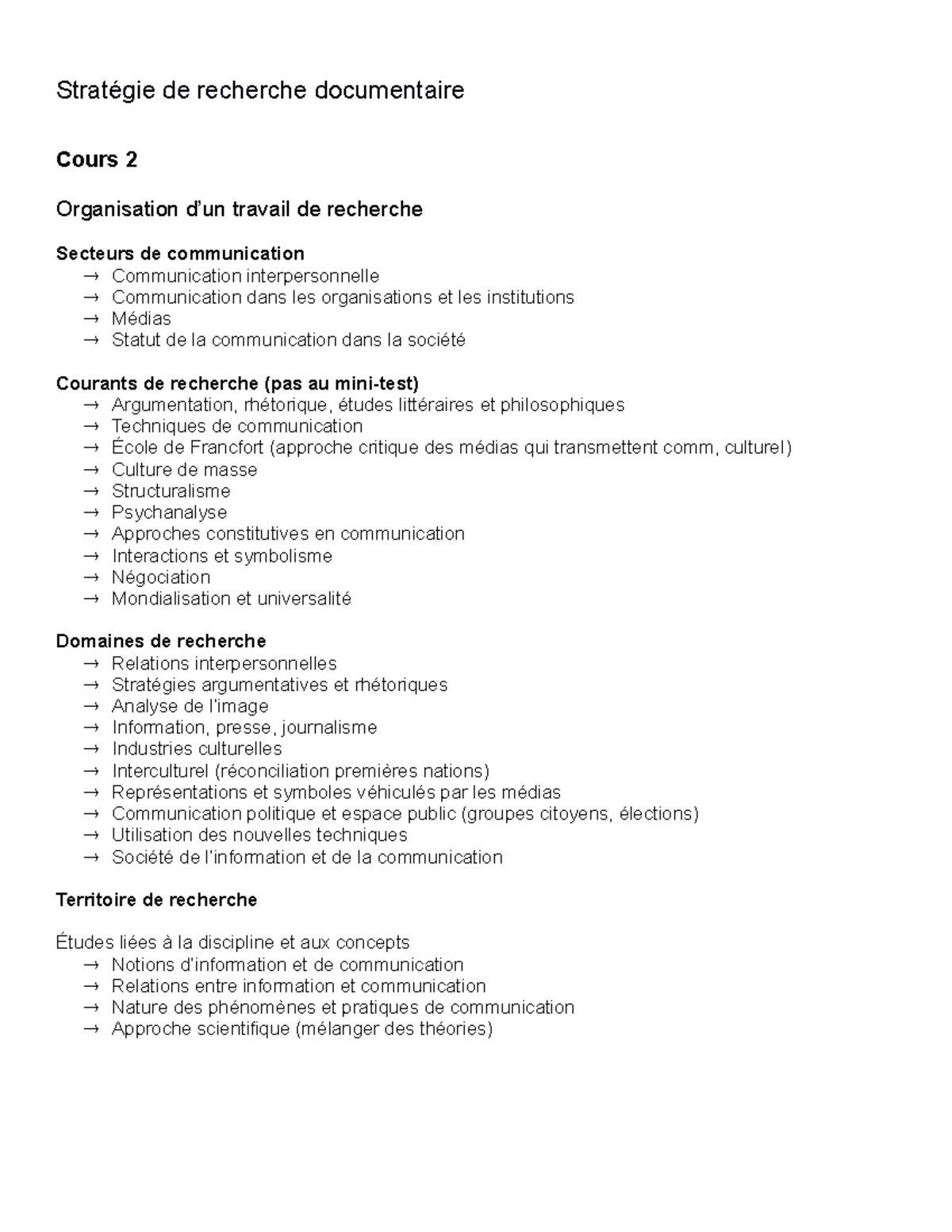 Recherche doc - Notes de cours - Stratégie de recherche documentaire ...