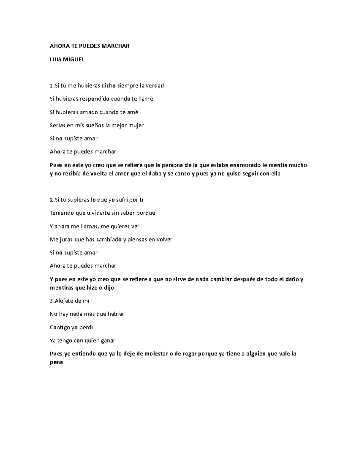 Ahora TE Puedes Marchar - AHORA TE PUEDES MARCHAR LUIS MIGUEL 1 tú me ...