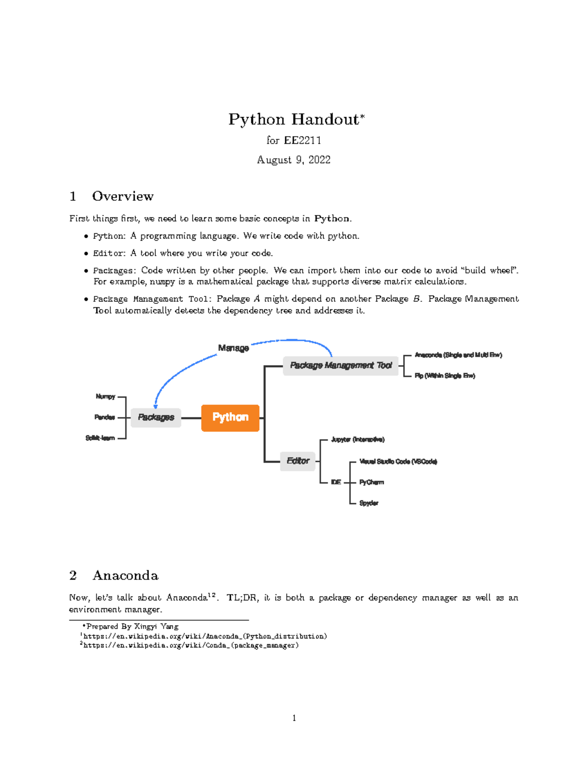 EE2211 Python Handout - Python Handout ∗ for EE August 9, 2022 1 Overview First things first, we ...