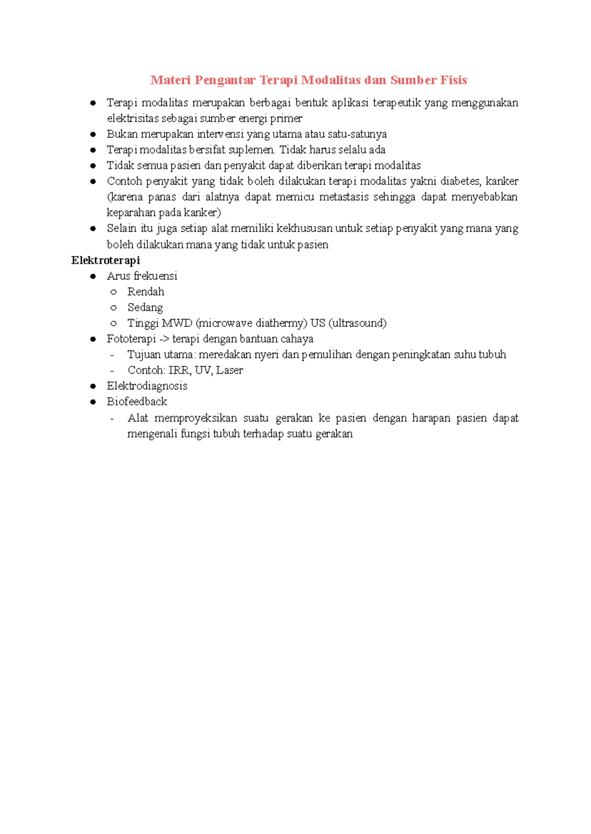 Materi pengantar terapi modalitas dan sumber fisis - Materi Pengantar ...