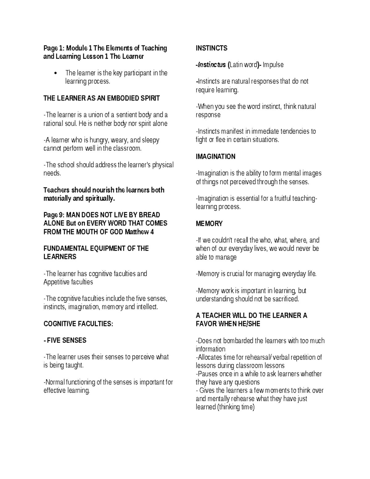 Teaching Methods & Strategies Reviewer - Page 1: Module 1 The Elements ...